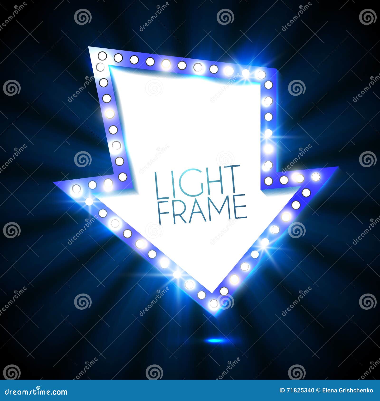 Abstract Shining Frame. Retro Light Banner Stock Vector - Illustration ...