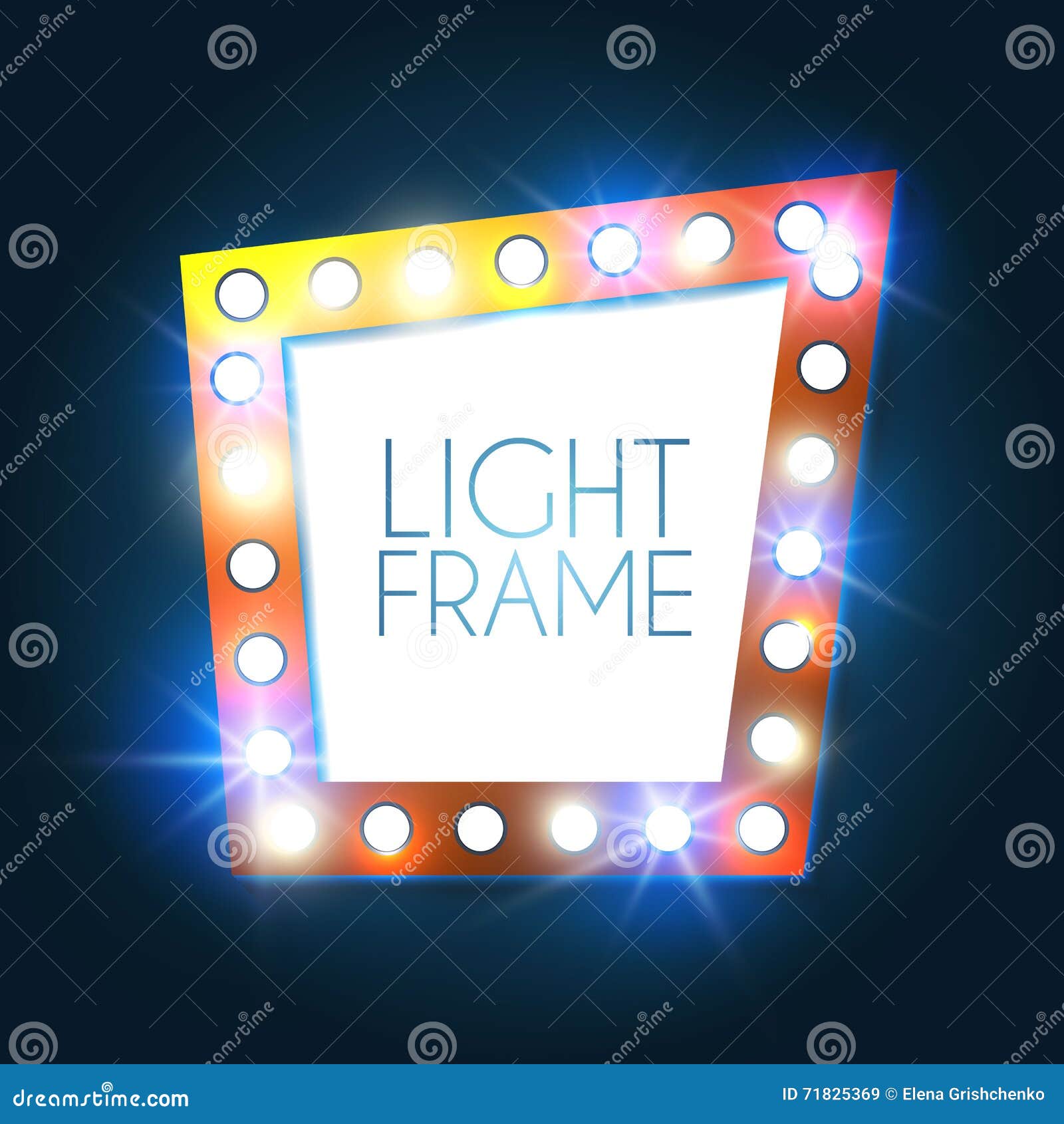 Abstract Shining Frame. Retro Light Banner Stock Vector - Illustration ...