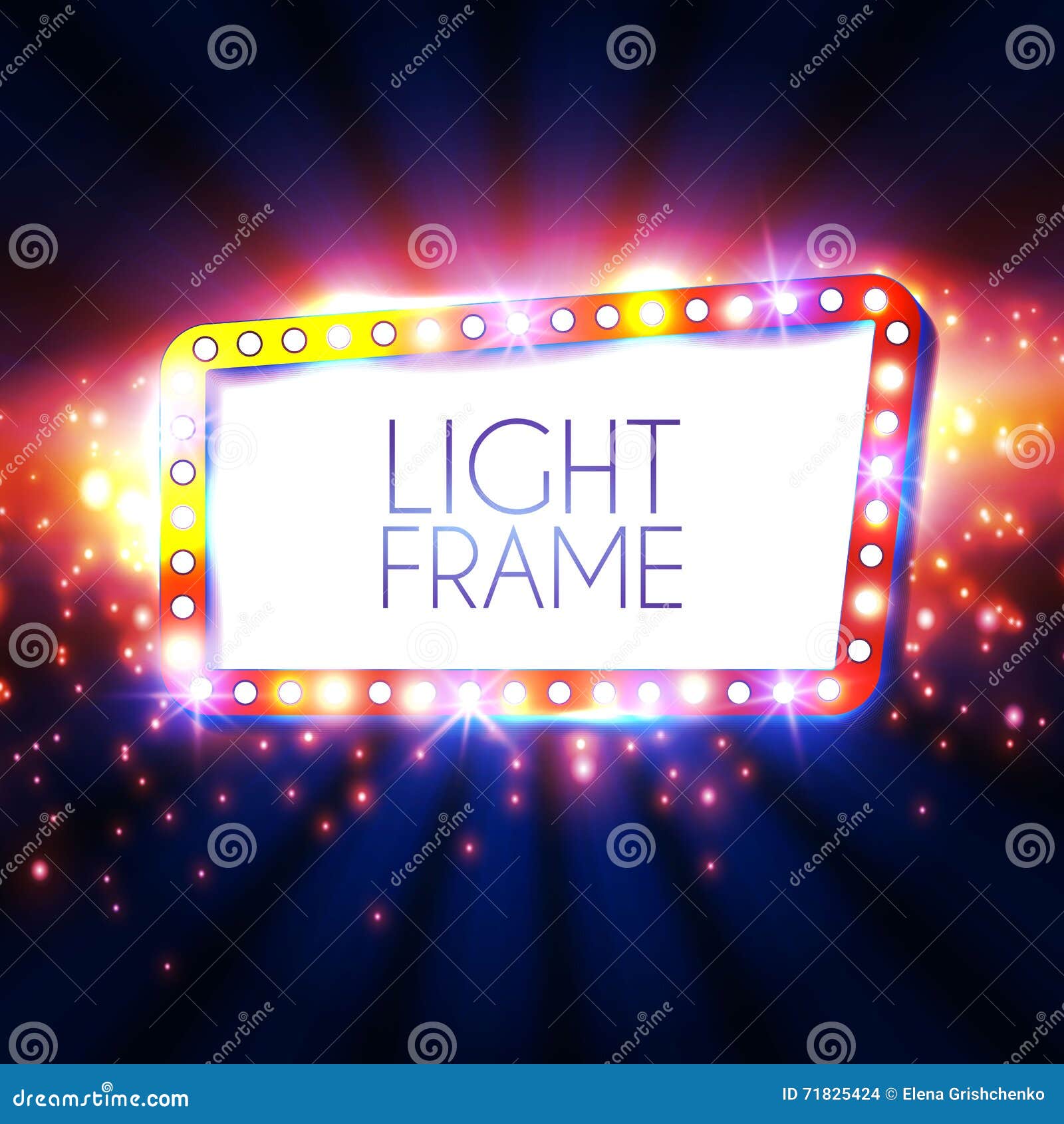 Abstract Shining Frame. Retro Light Banner Stock Vector - Illustration ...