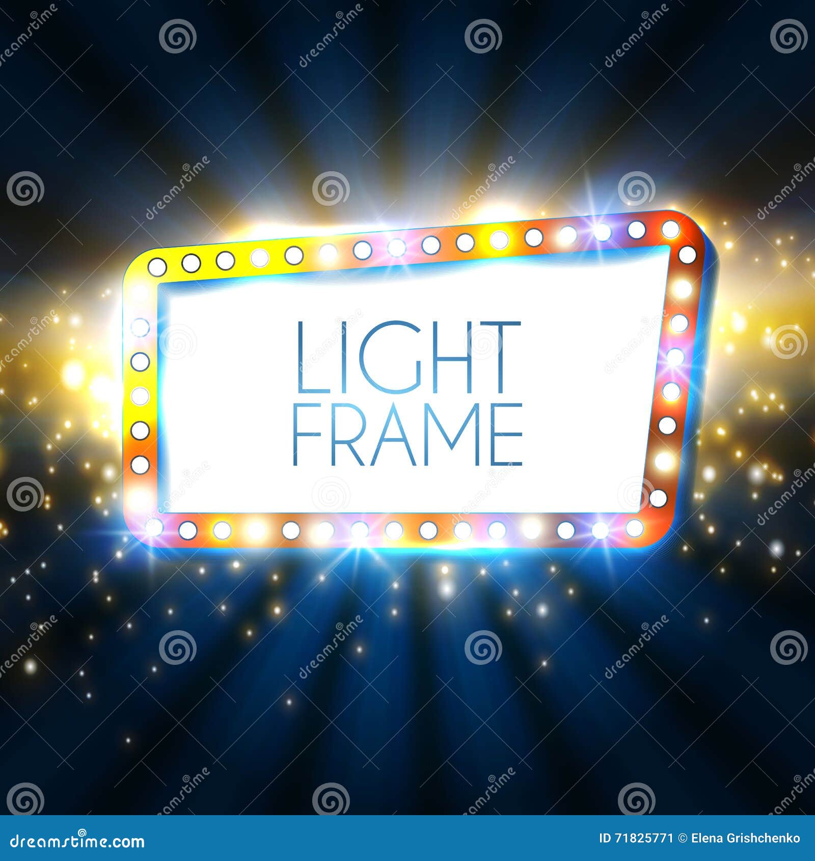 Abstract Shining Frame. Retro Light Banner Stock Vector - Illustration ...