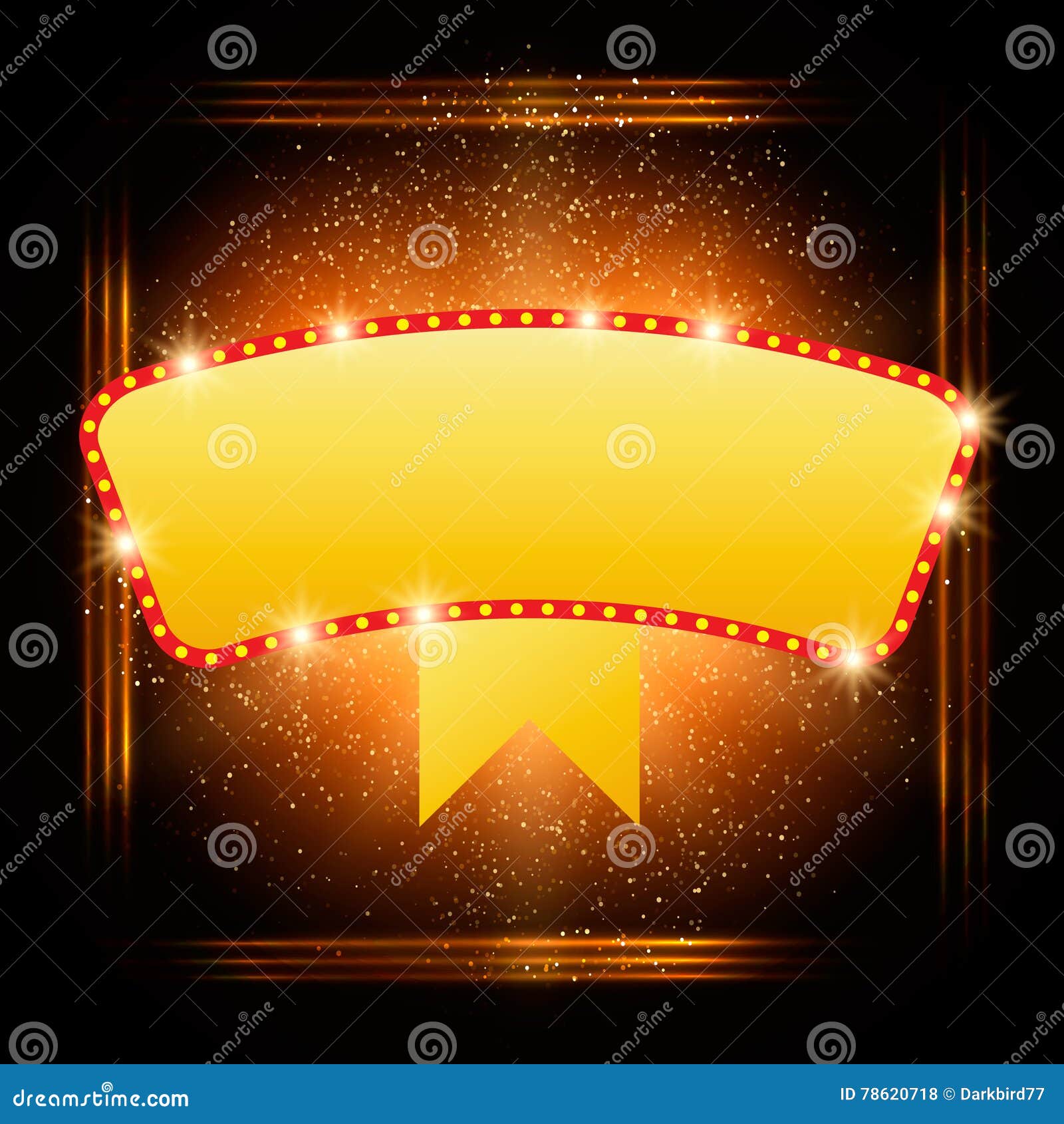 Abstract Shining Retro Light Banner Stock Illustration - Illustration ...