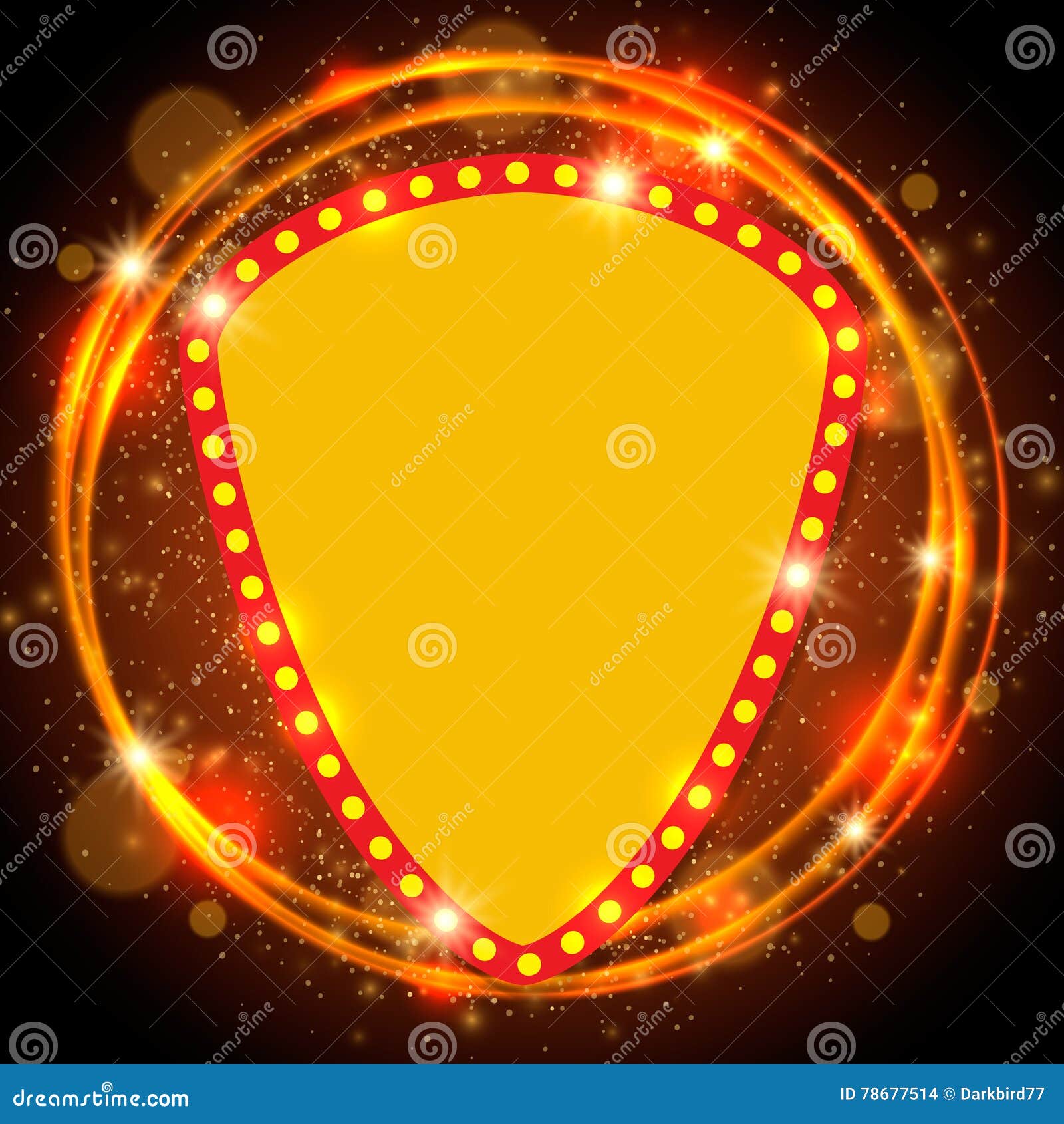 Abstract Shining Retro Light Banner Stock Illustration - Illustration ...