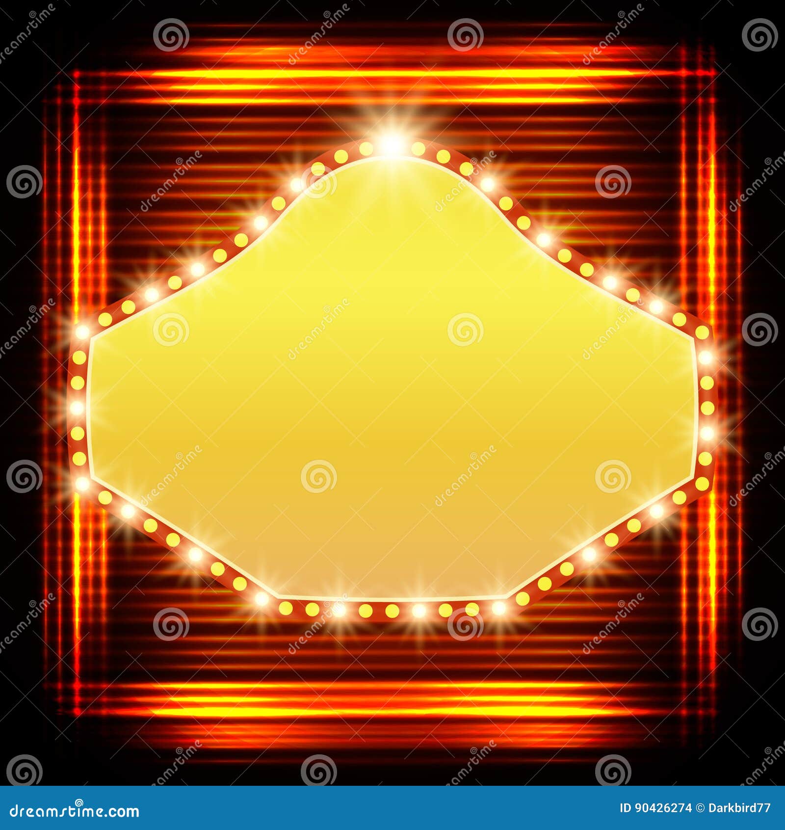 Abstract Shining Retro Light Banner Stock Illustration - Illustration ...