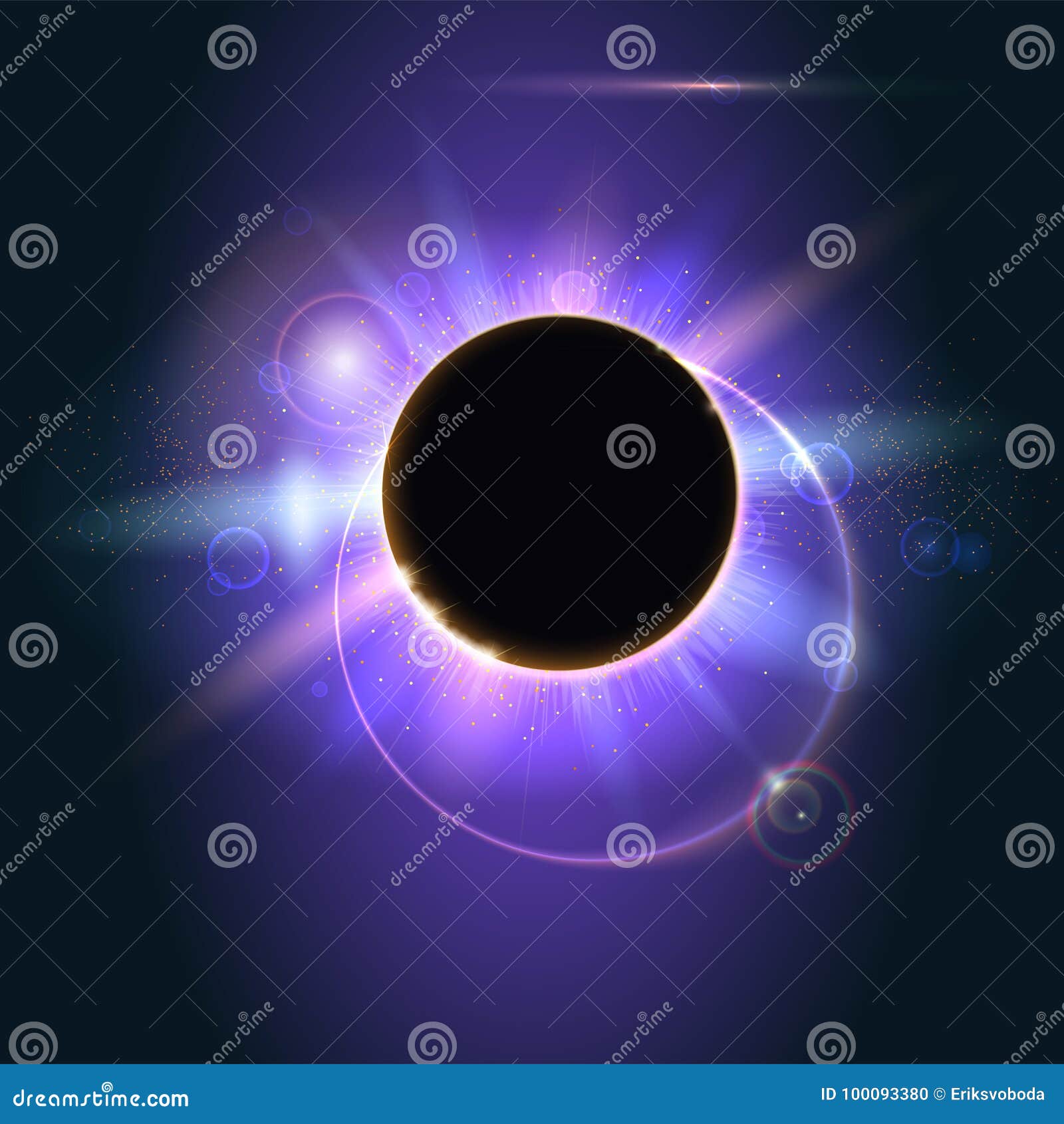 Abstract Shining in Space. Solar Eclipse, Astronomical Phenomenon ...