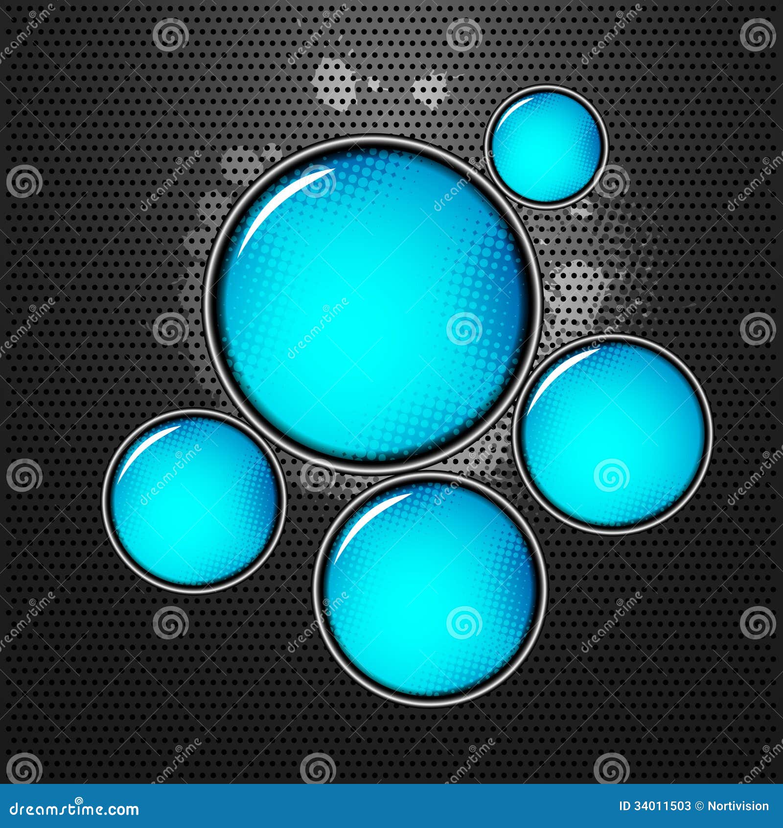 Abstract Shiny Blue Circles Stock Illustration - Illustration of bubble ...