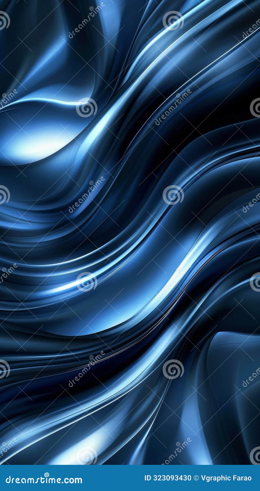 Abstract Shiny Blue Metallic Liquid Waves Background Stock Photo ...