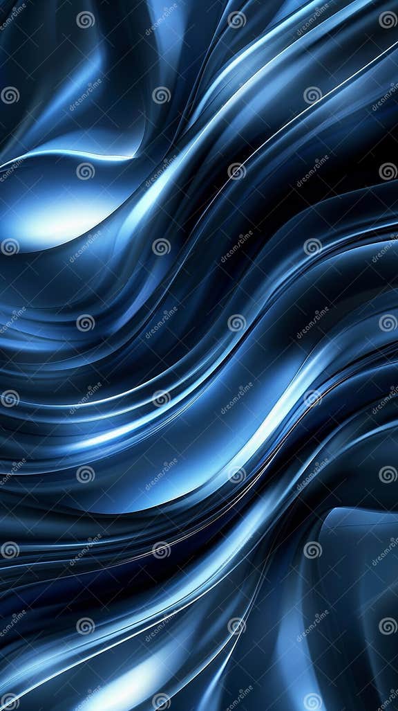 Abstract Shiny Blue Metallic Liquid Waves Background Stock Photo ...