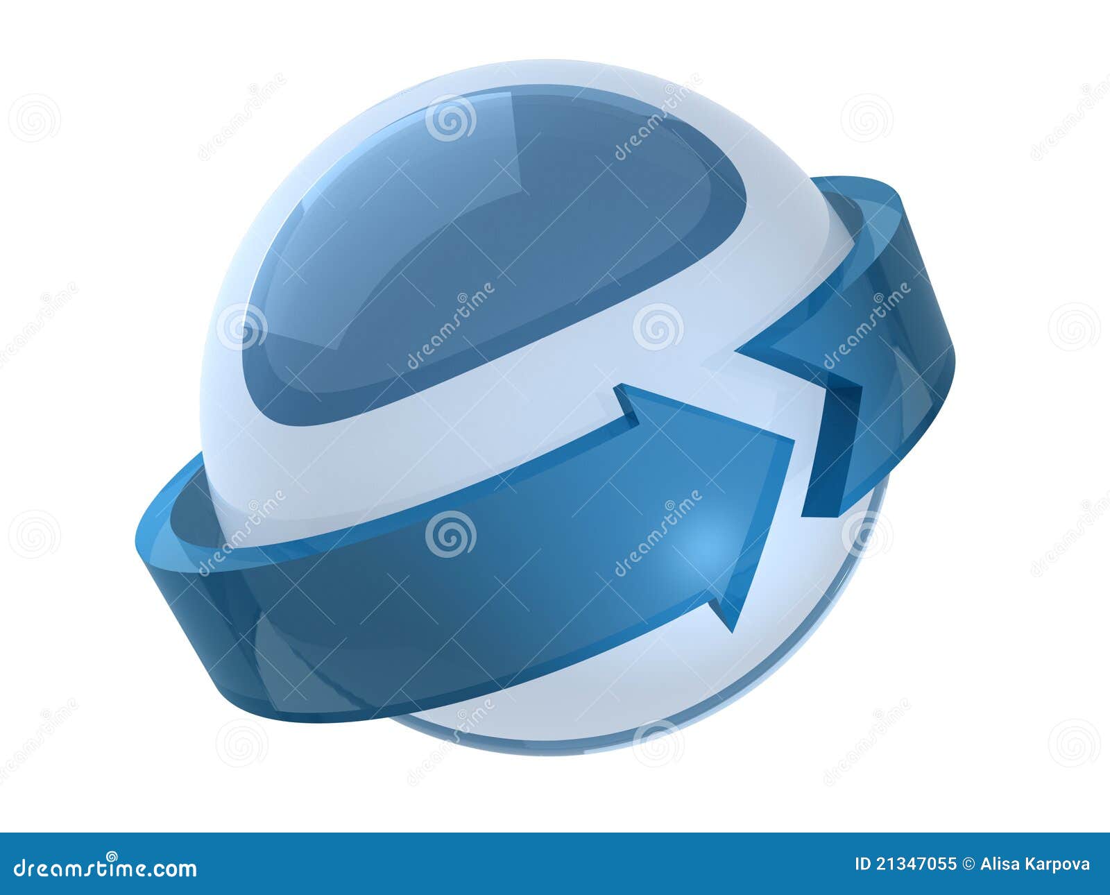 Abstract Shiny Blue Sphere and Arrow Around Stock Illustration ...