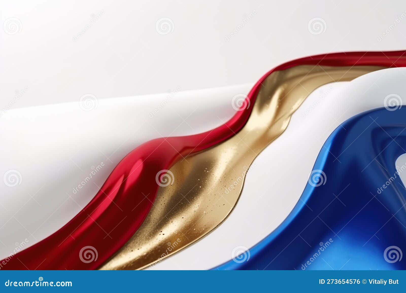 White Blue Red Gold Abstract Wave Acrylic Cream Texture Streamlined ...