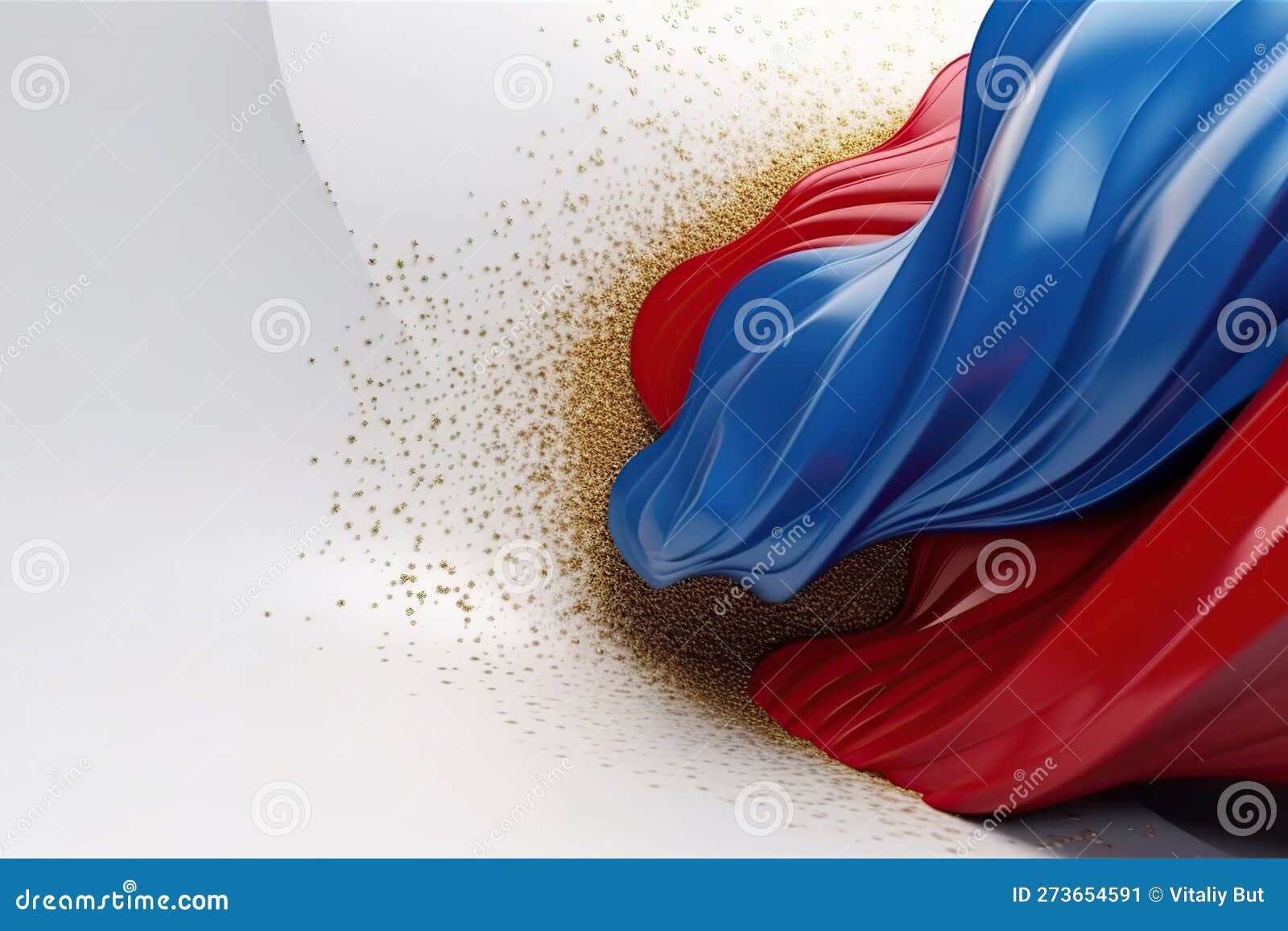 White Blue Red Gold Abstract Wave Acrylic Cream Texture Streamlined ...