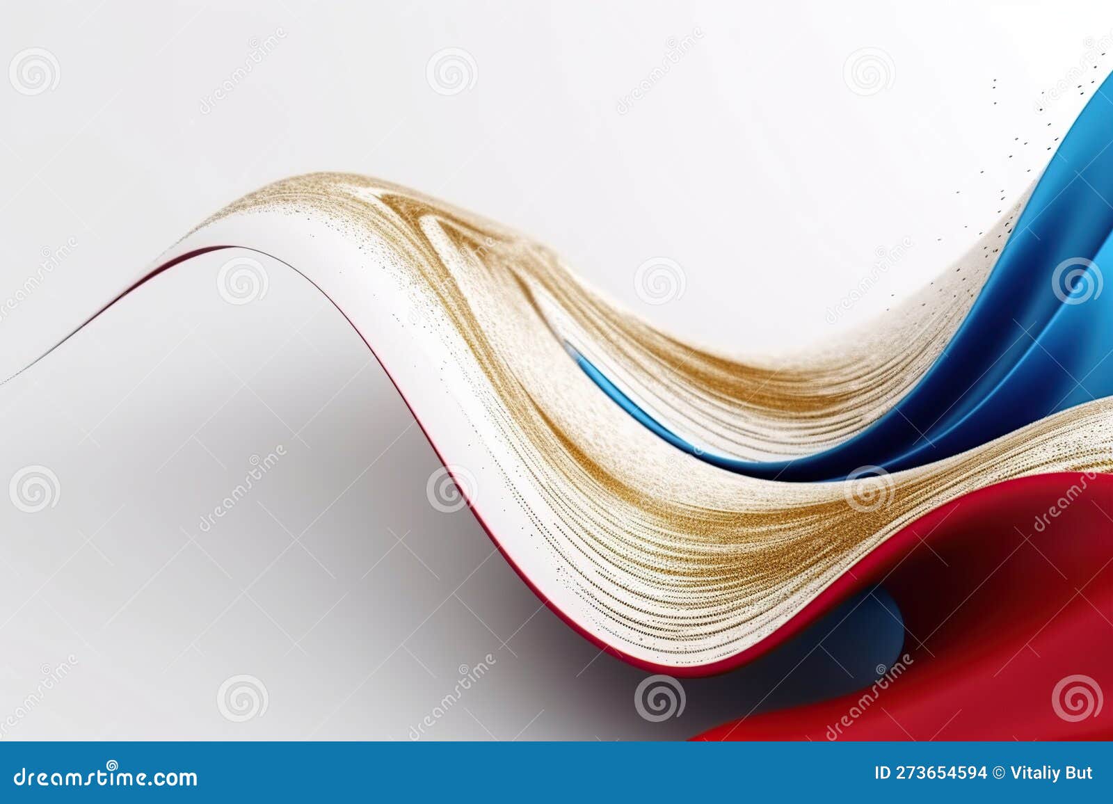 White Blue Red Gold Abstract Wave Acrylic Cream Texture Streamlined ...