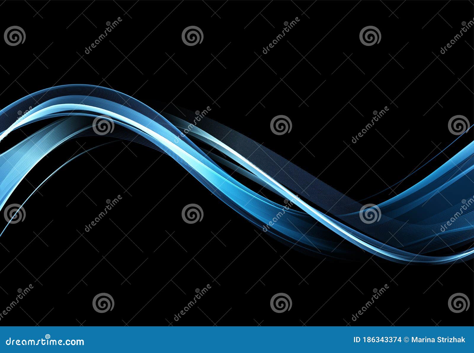 Abstract Shiny Color Blue Wave Design Element Stock Vector ...