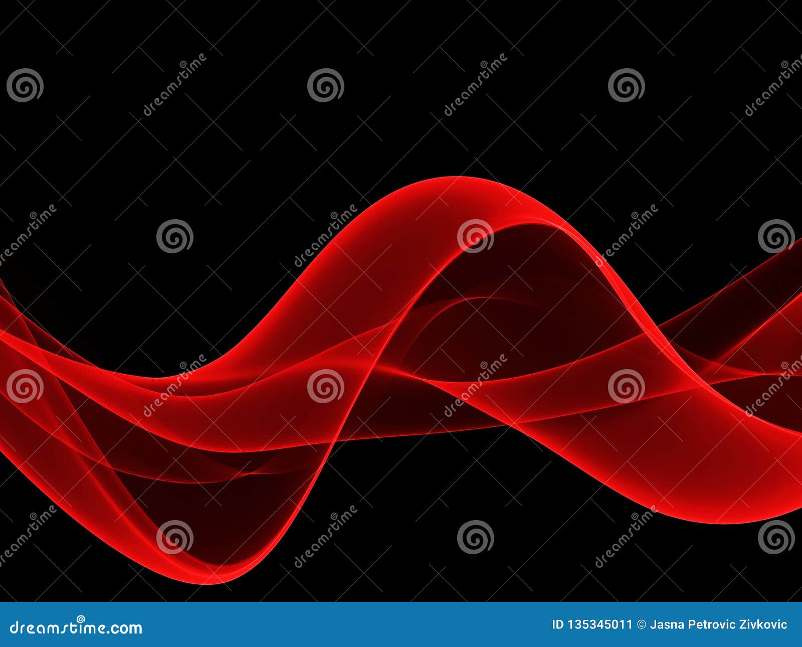Abstract Shiny Color Red Wave Design Element Stock Illustration ...