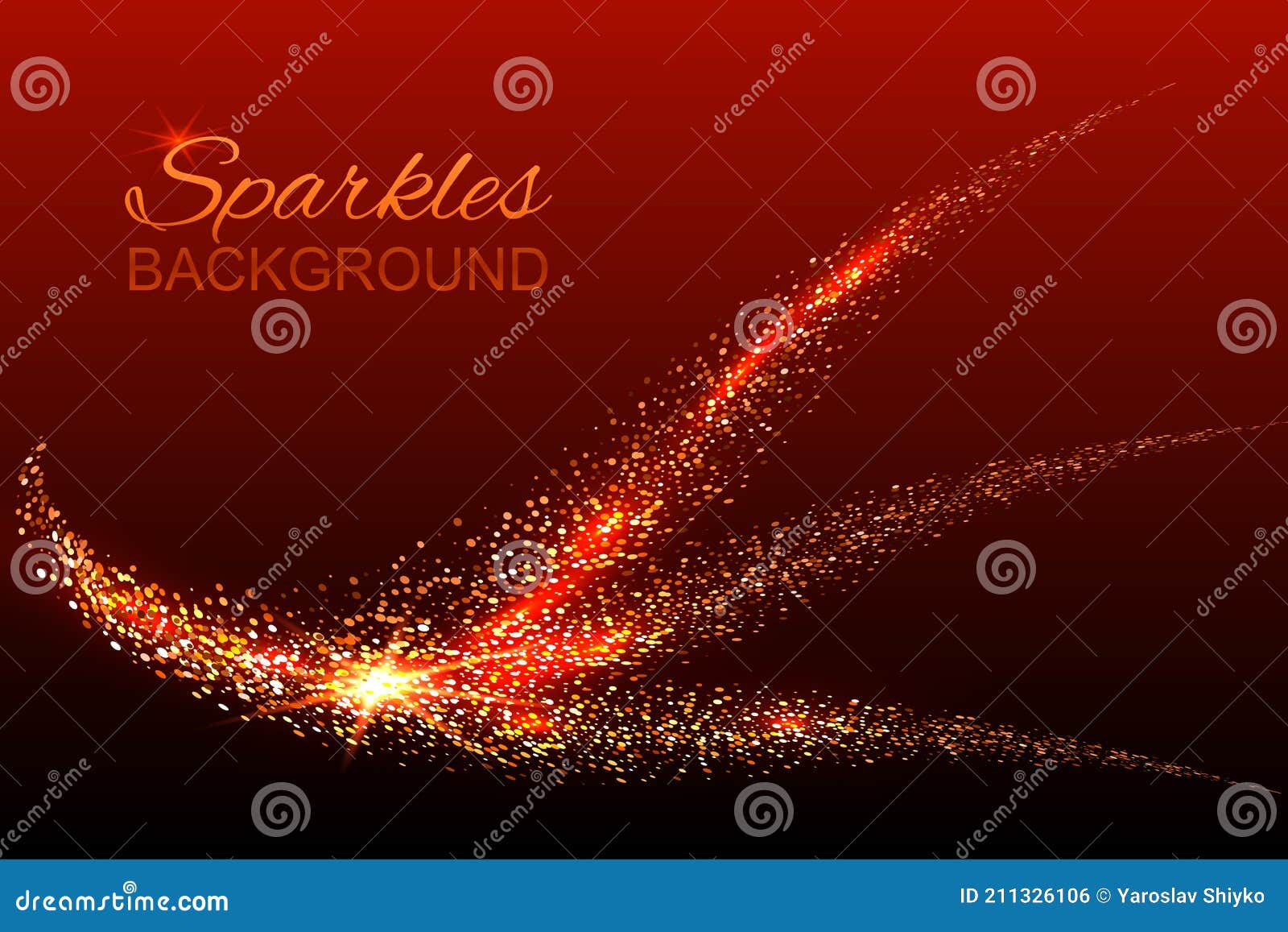 Abstract Shiny Color Red Wave Design Element with Glitter Effect on ...