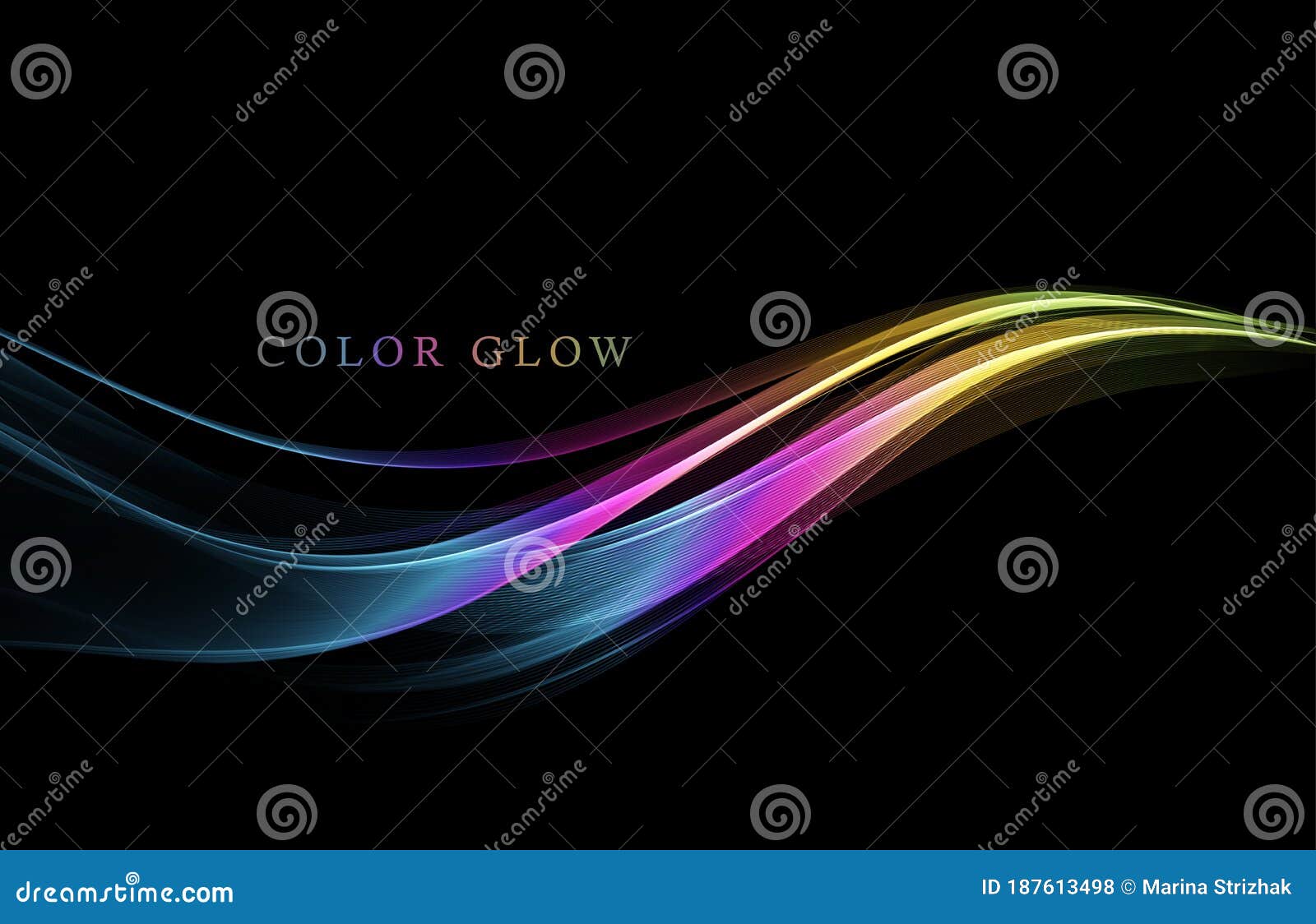 Abstract Shiny Color Spectrum Wave Design Element Stock Vector ...