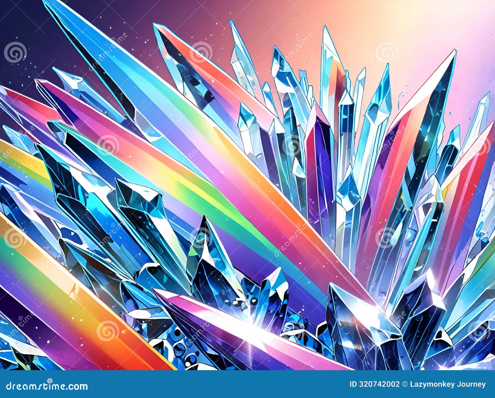 Abstract Shiny Glass Crystals Rainbow Color Reflection Effects ...