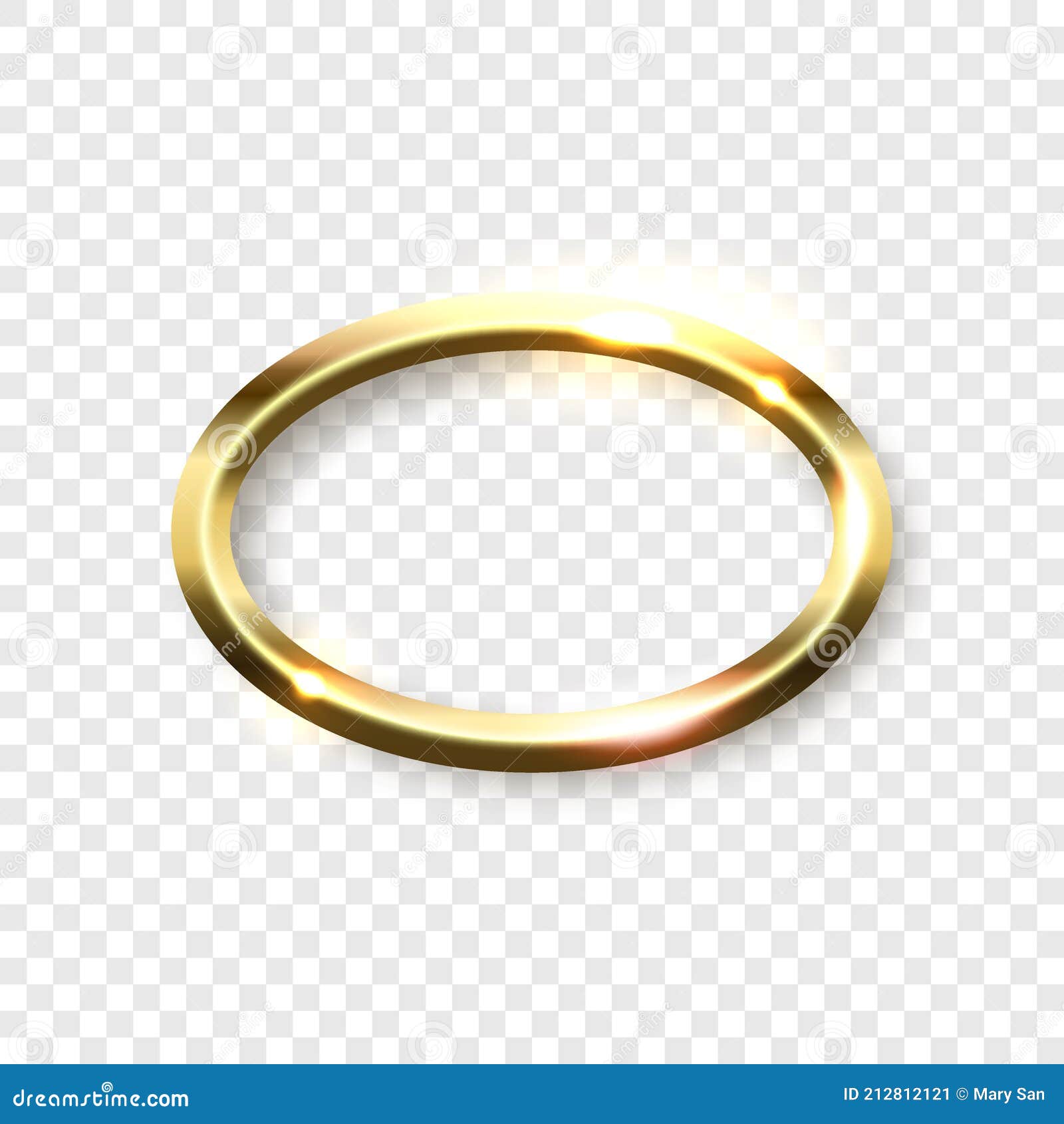 Abstract Shiny Golden Oval Frame with White Empty Space for Text, on ...