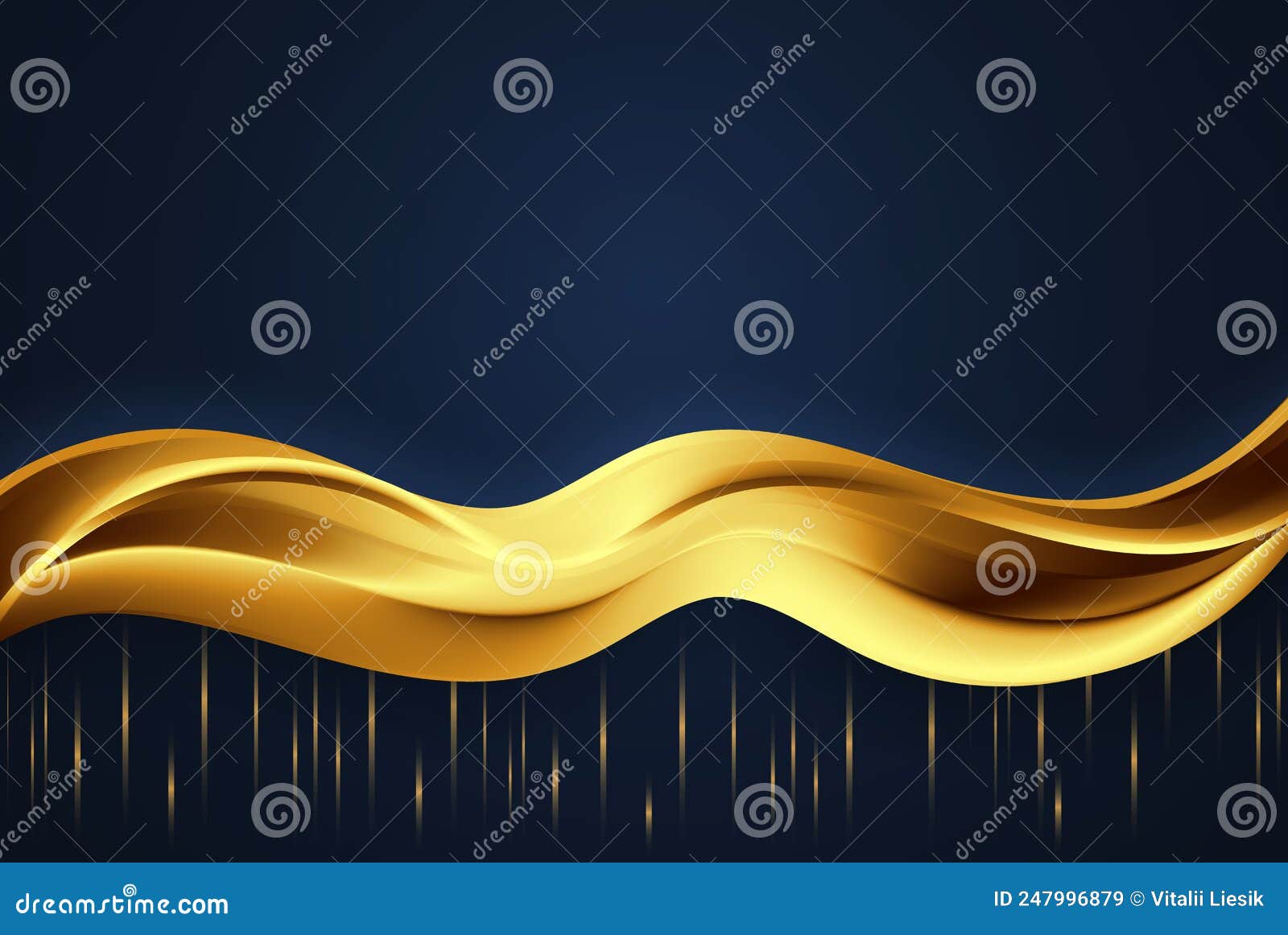 Abstract Shiny Golden Wave Design Element. Golden Wave Color.Vector ...