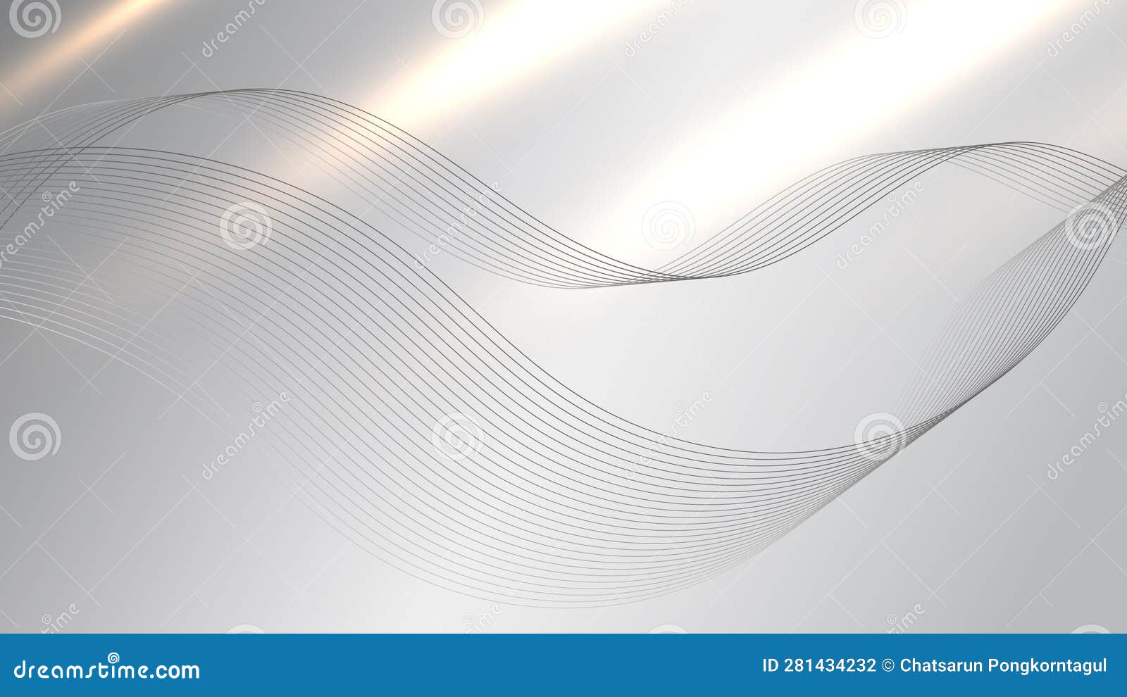 Abstract Shiny Gray Wavy Lines Elements with Glowing Light on Gray ...