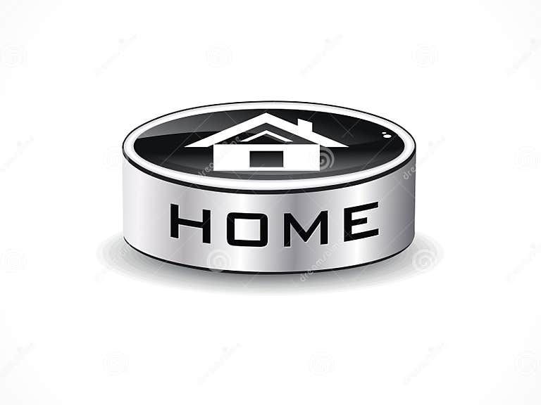Abstract Shiny Metalic Home Button Stock Vector - Illustration of ...
