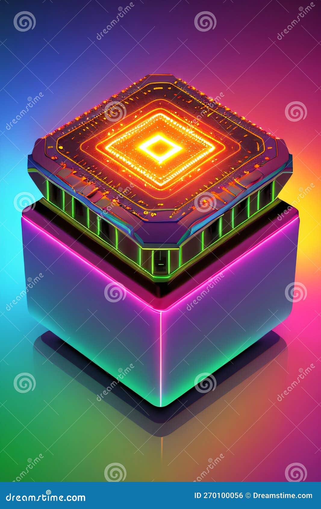 Mysterious Microelectronic Device with Vibrant Colors and Complex ...