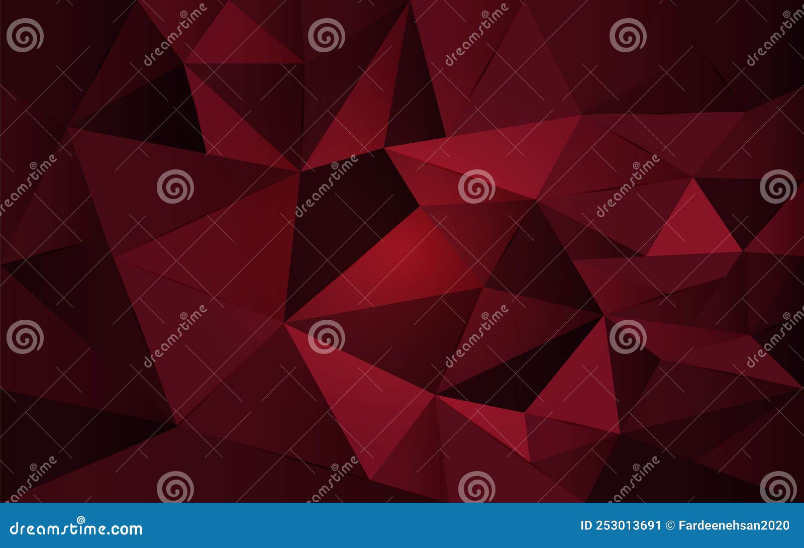 Abstract Shiny Red Diamond Cut Triangular Origami Shape Background ...