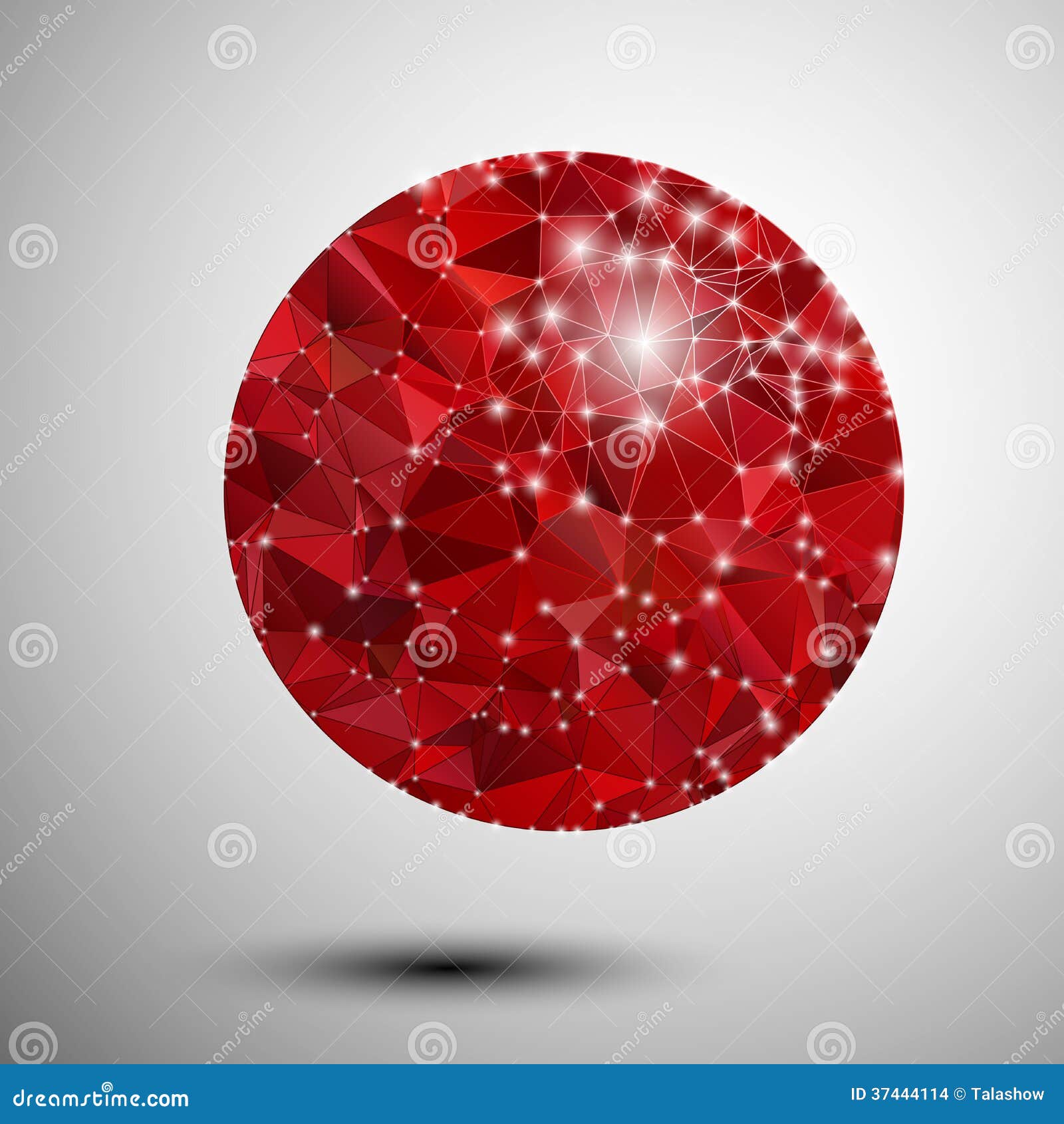 Abstract Shiny Red Polygonal Sphere Stock Vector - Illustration of ...