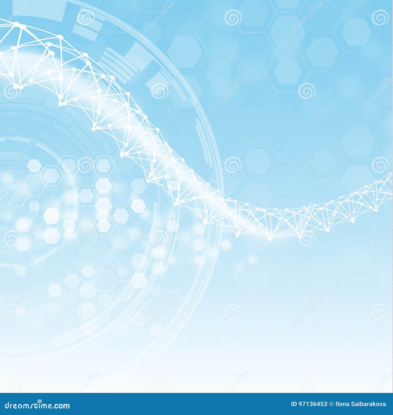 Abstract Shiny Science Vector Background with White Wave. Stock Vector ...