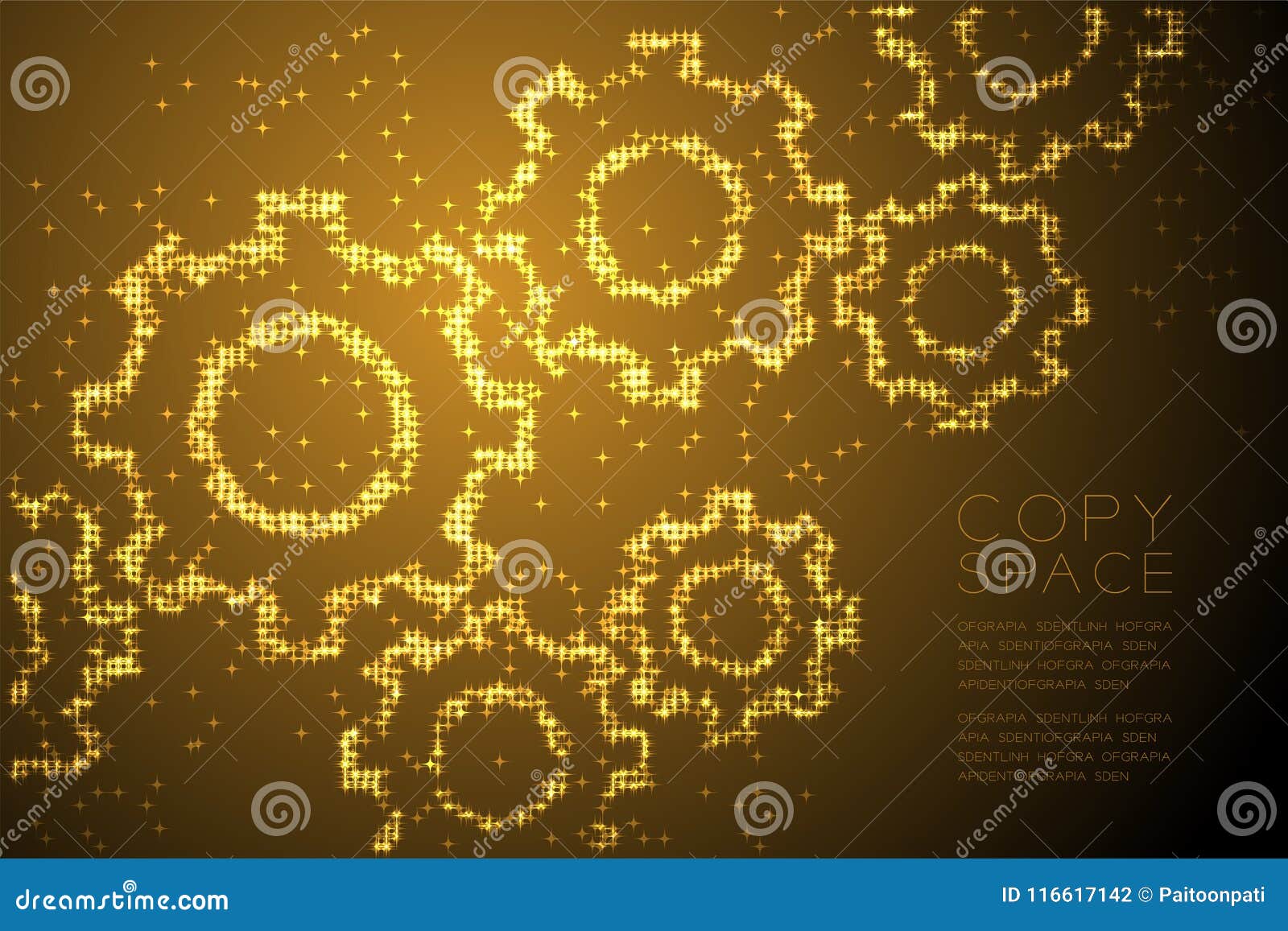 Abstract Shiny Star Pattern Engineering Gear Shape, Teamwork System ...