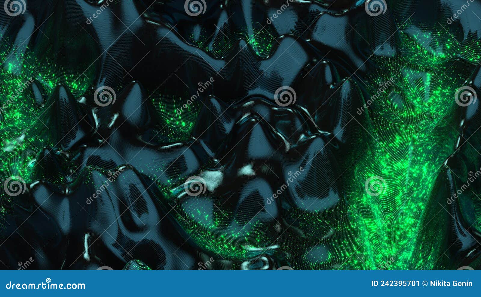 Abstract Shockwave Futuristic Grid Surface 3D Render Stock Illustration ...