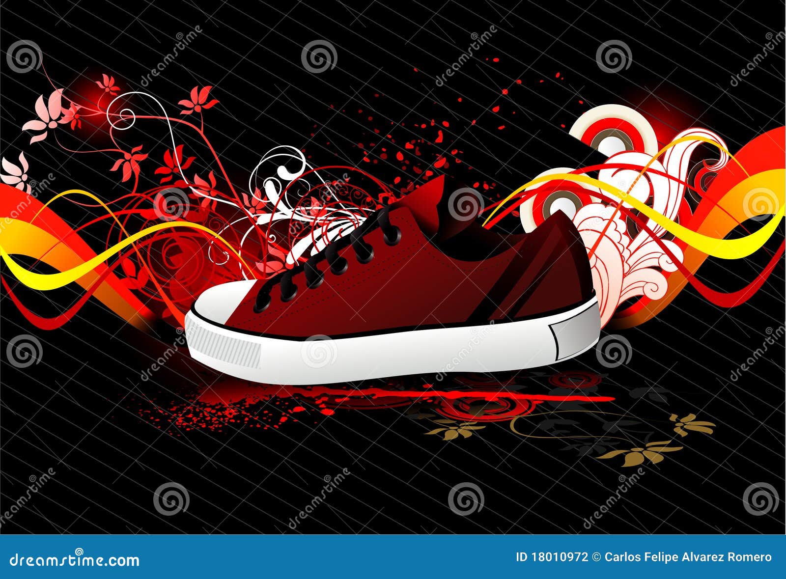 Abstract shoe grunge stock vector. Illustration of motion - 18010972