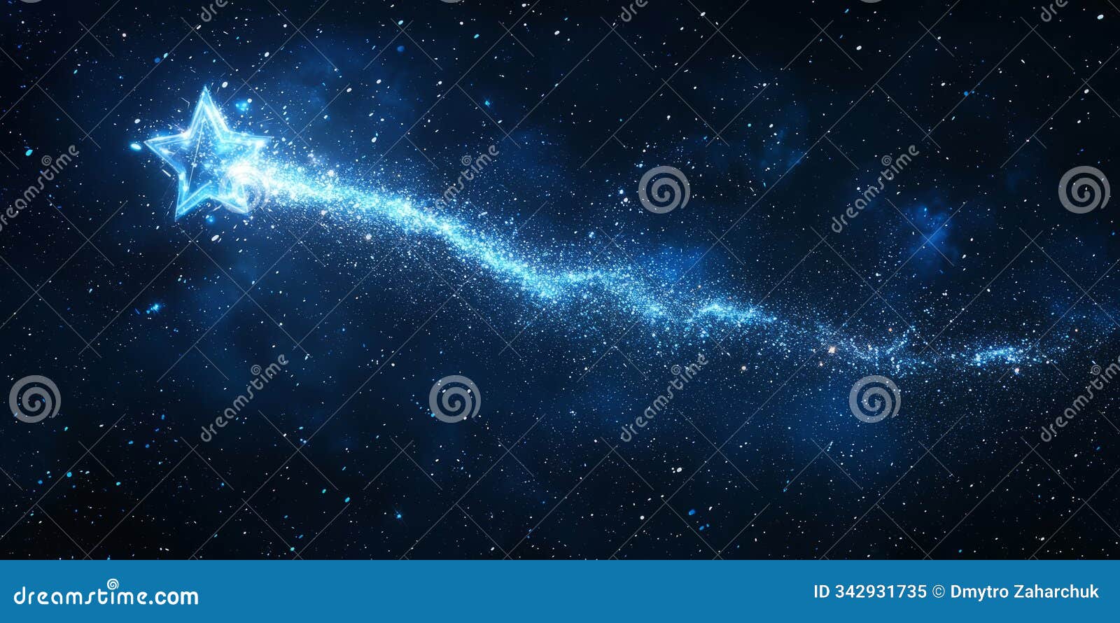 Abstract Shooting Star on a Clean Night-sky Background, with a Subtle ...