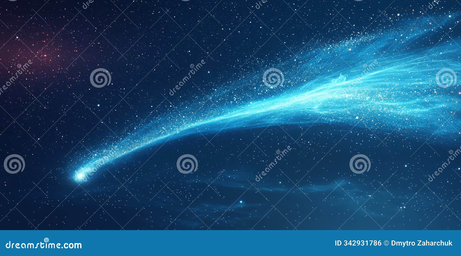 Abstract Shooting Star on a Clean Night-sky Background, with a Subtle ...