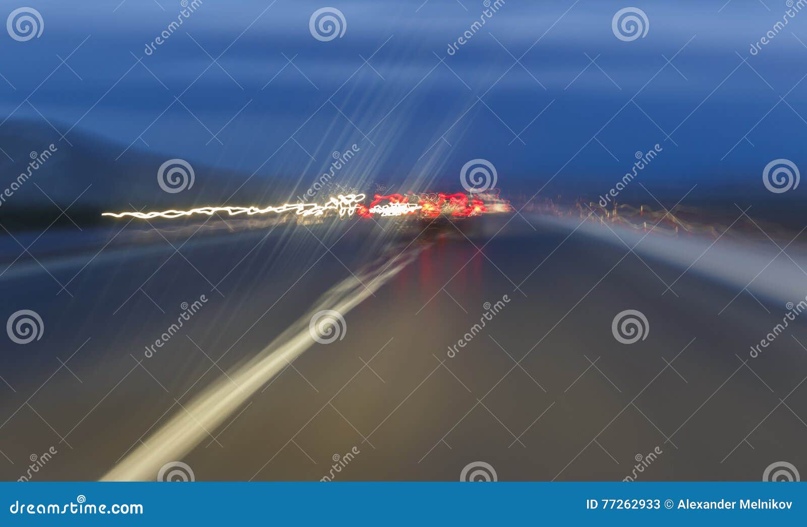 Abstract Shot at Long Exposure Traffic Cars Stock Image - Image of ...