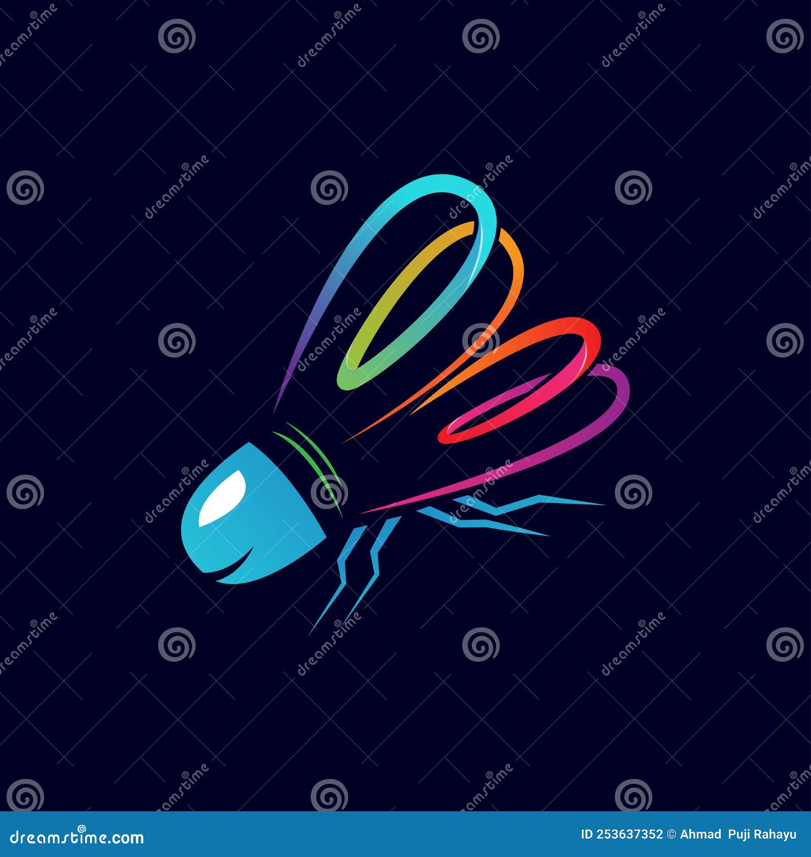 Abstract Shuttlecock Badminton Logo Design Stock Vector - Illustration ...