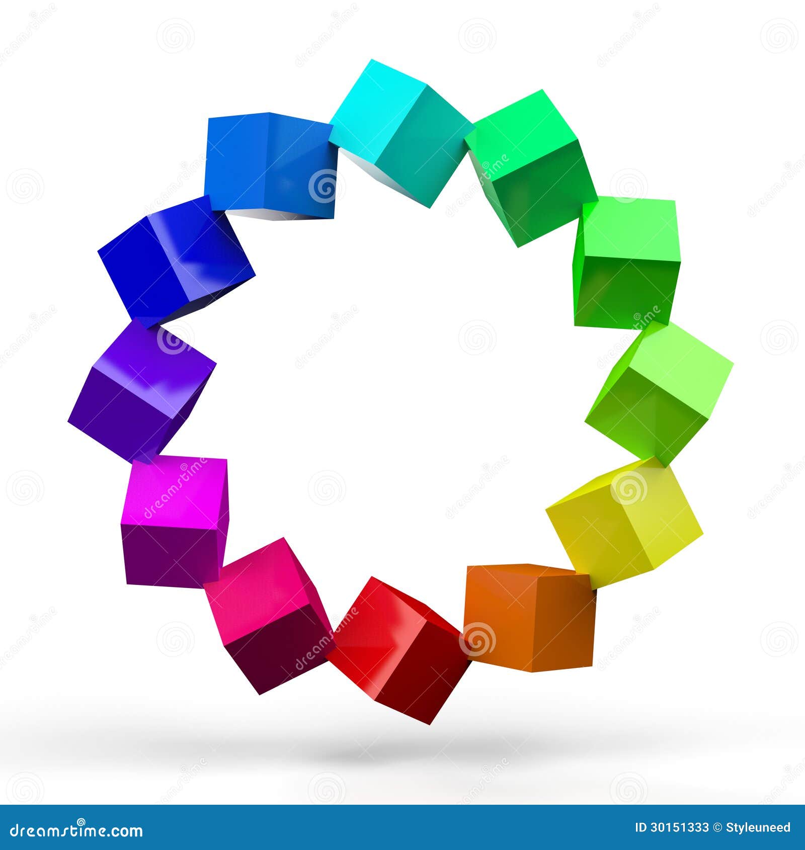 Colorful cube circle stock illustration. Illustration of isolated ...