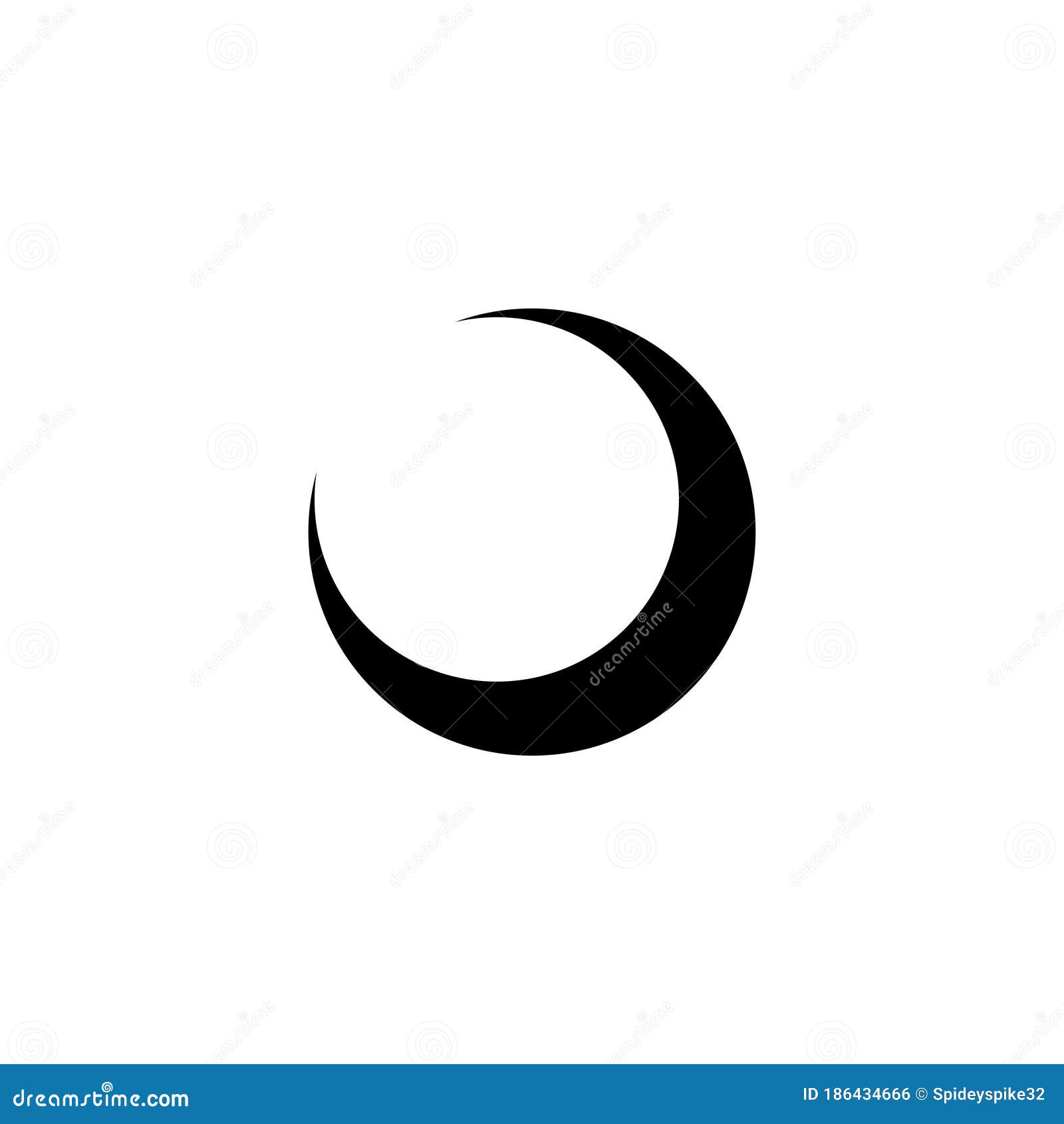 An Abstract Sign of Crescent Moon. Vector Illustration Stock Vector ...