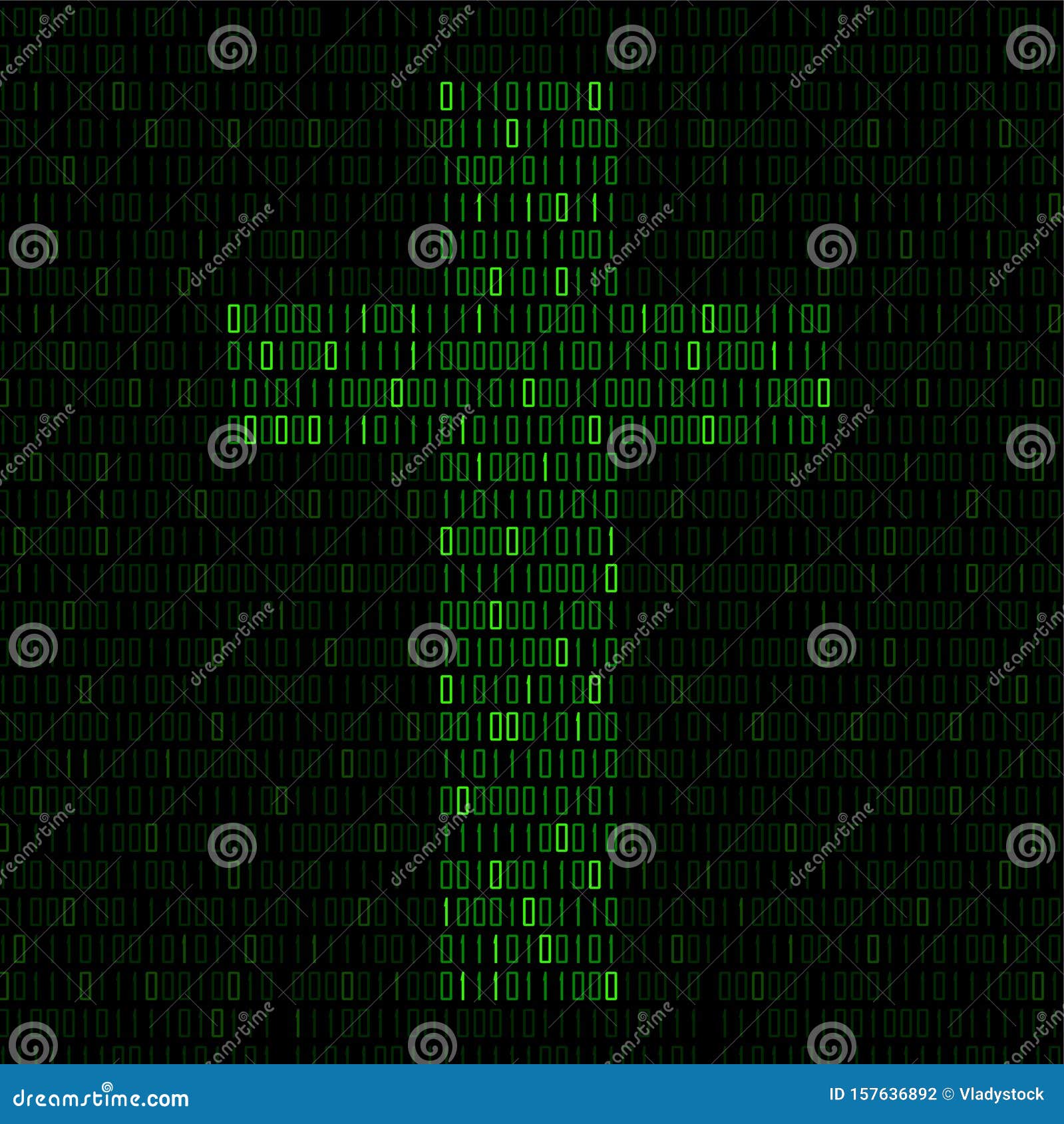Abstract Sign Cross of Binary Code Stock Vector - Illustration of bytes ...