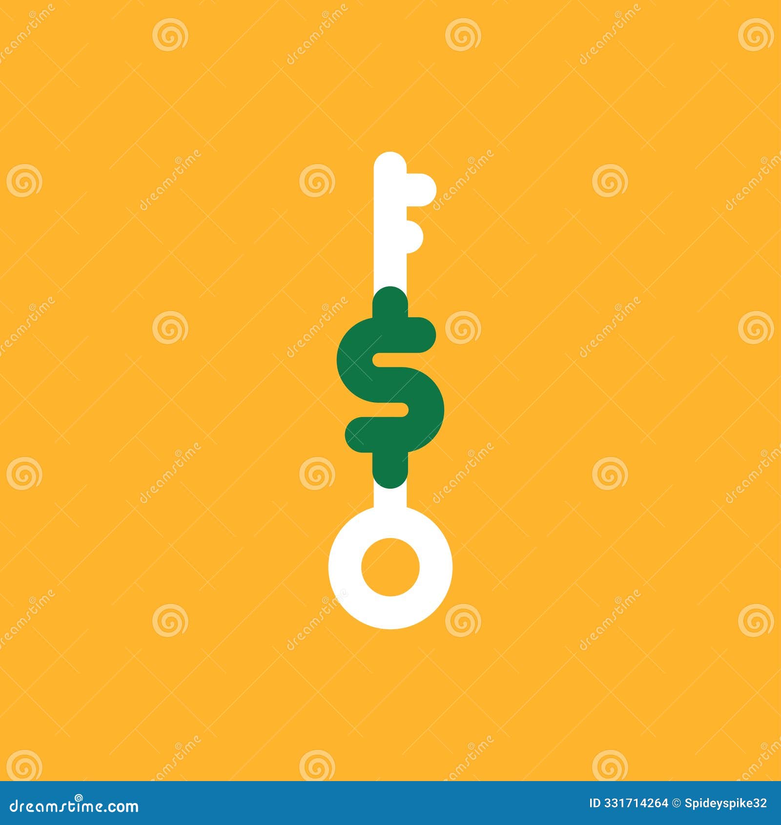 An Abstract Sign of Dollar Key. Isolated Vector Illustration Stock ...