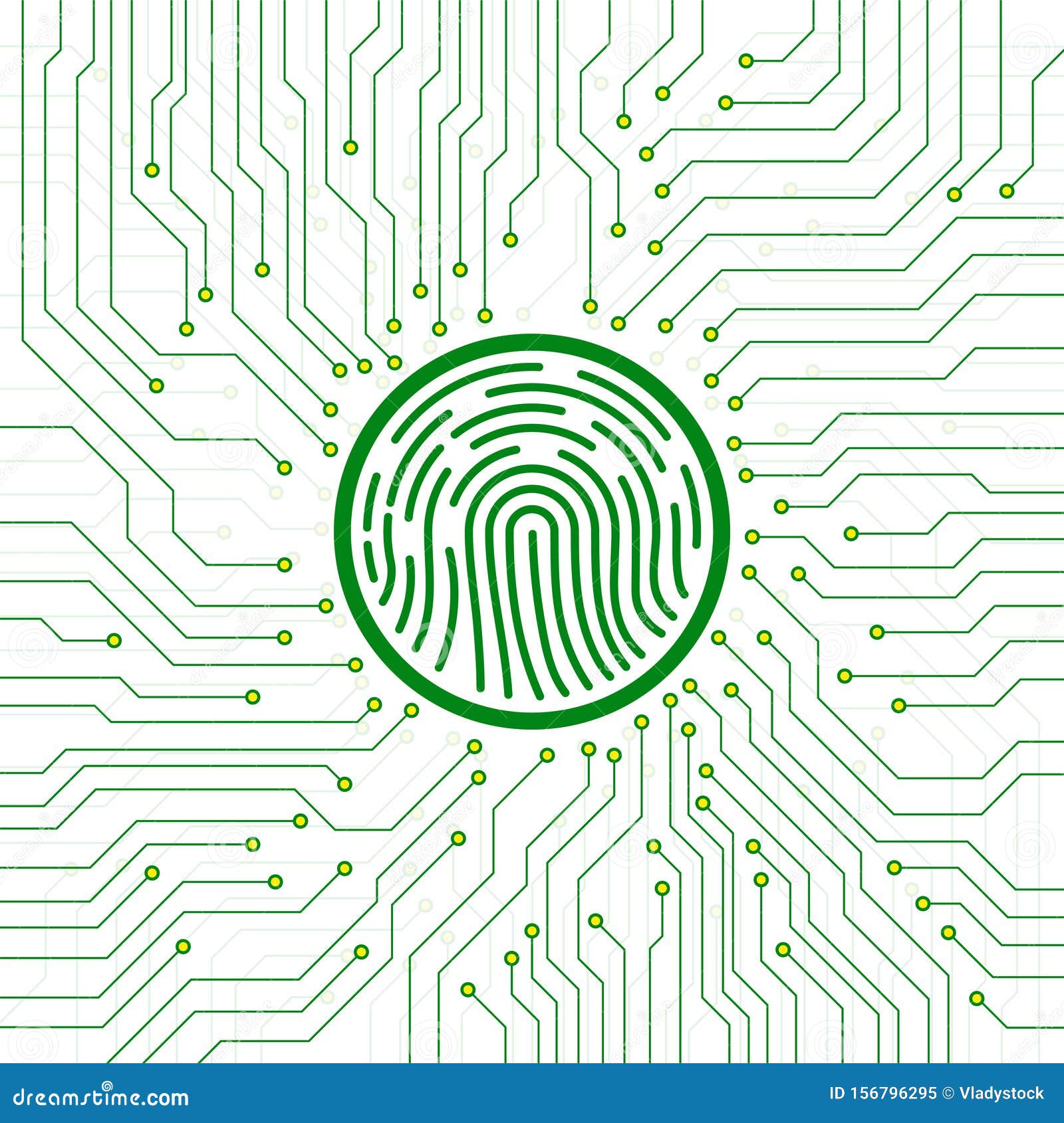 Abstract Sign Fingerprint on Circuit Board Stock Vector - Illustration ...