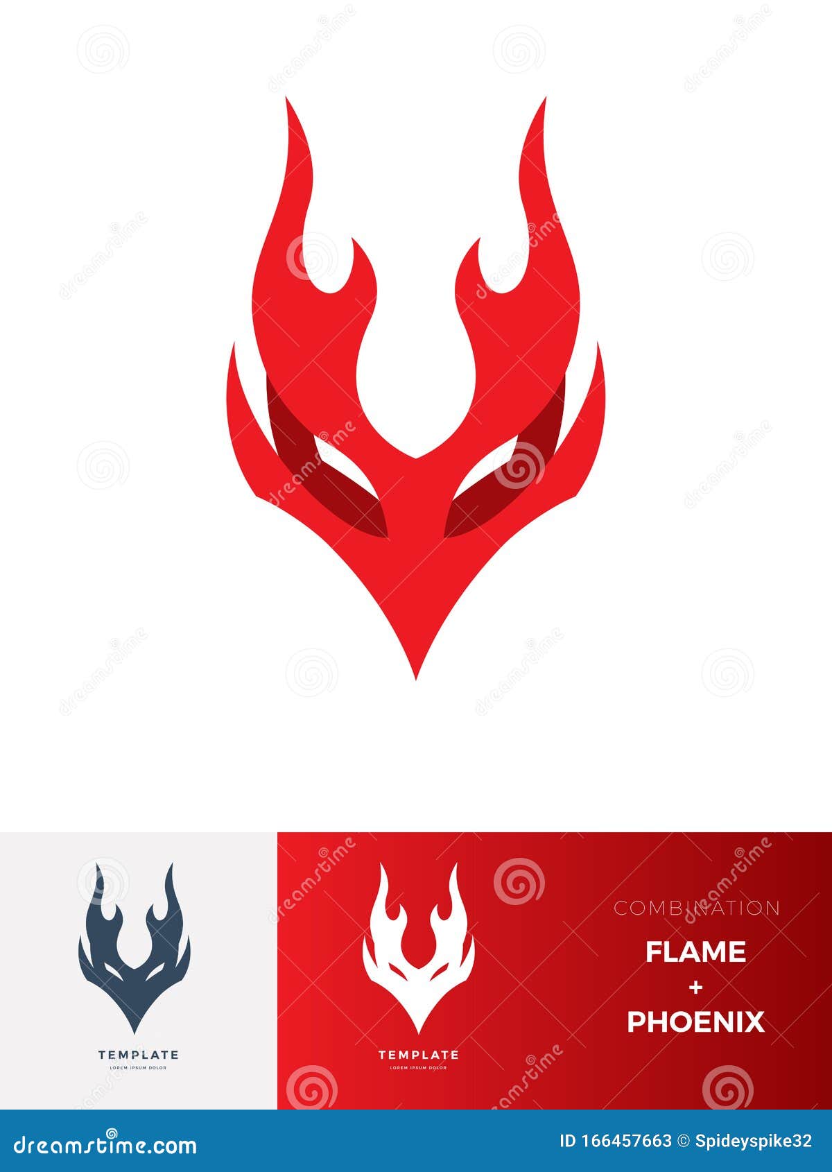 Abstract Sign of Flame Creature : Phoenix. Vector Illustration Stock ...