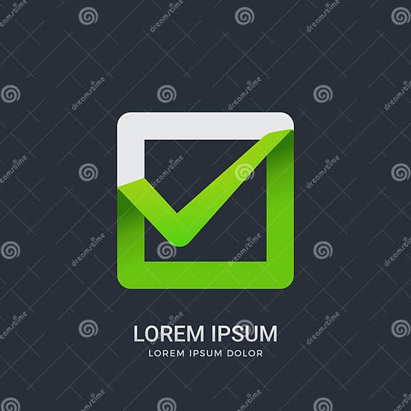 Abstract Sign of Green Check Box Stock Vector - Illustration of element ...