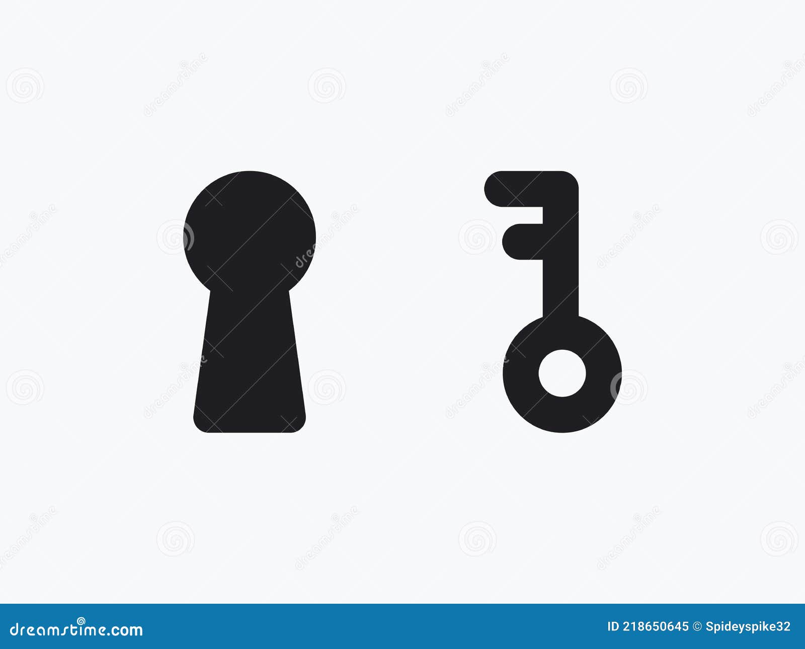 An Abstract Sign of Key and Keyhole. Isolated Vector Illustration Stock ...