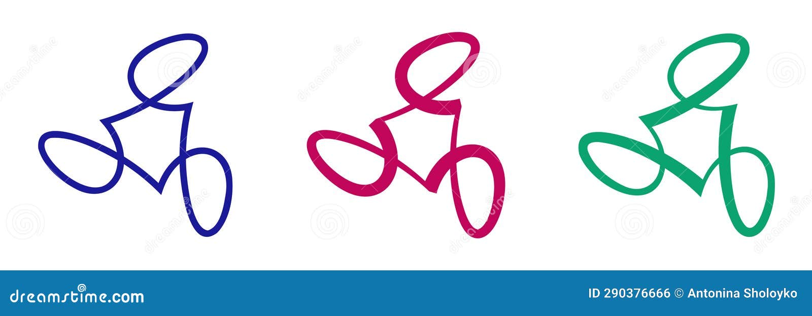 Closed Abstract Asymmetric Logo, Sign or Icon. Stock Illustration ...