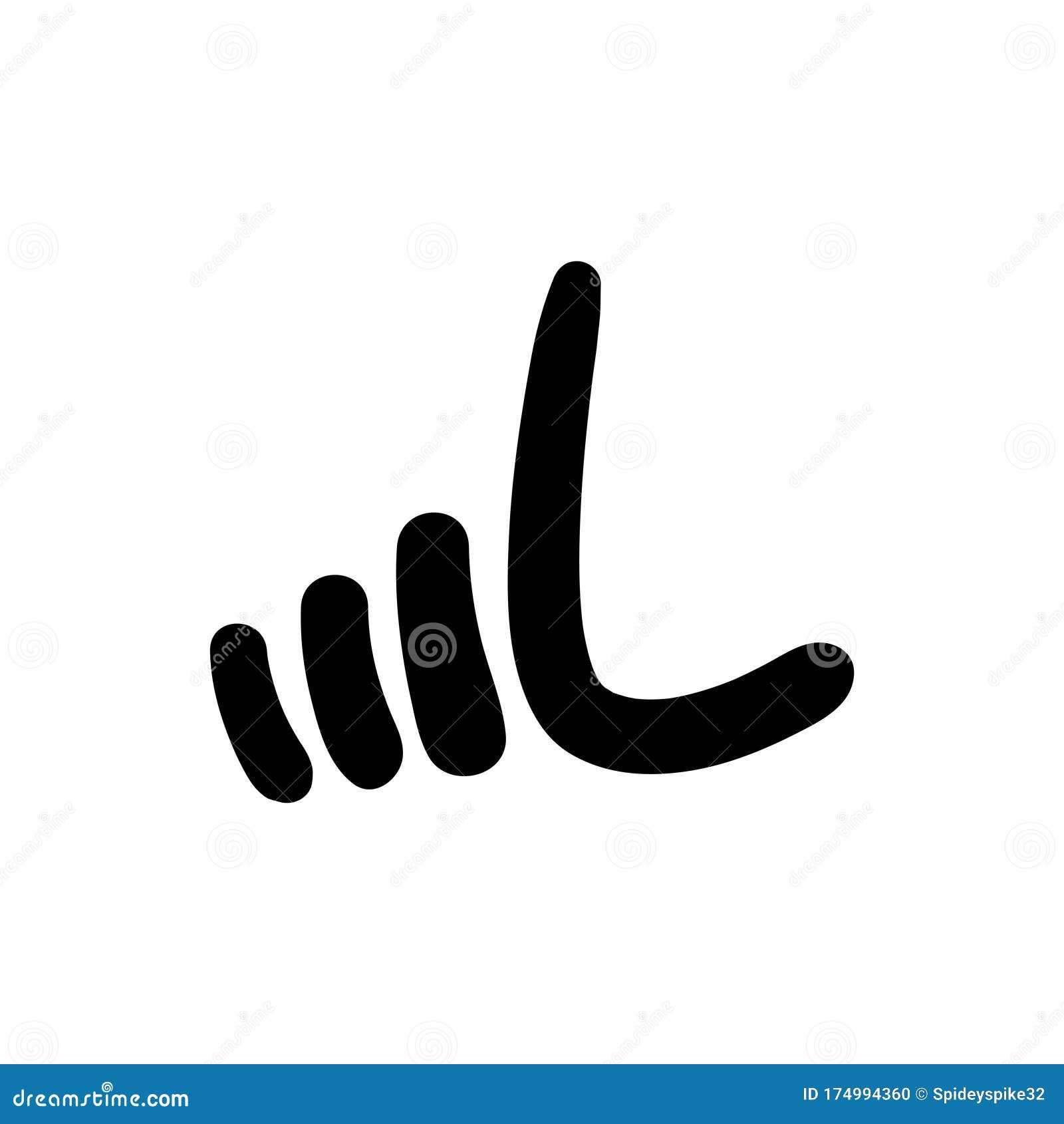 Abstract Sign of the Loser Hand. Isolated Vector Illustration Stock ...