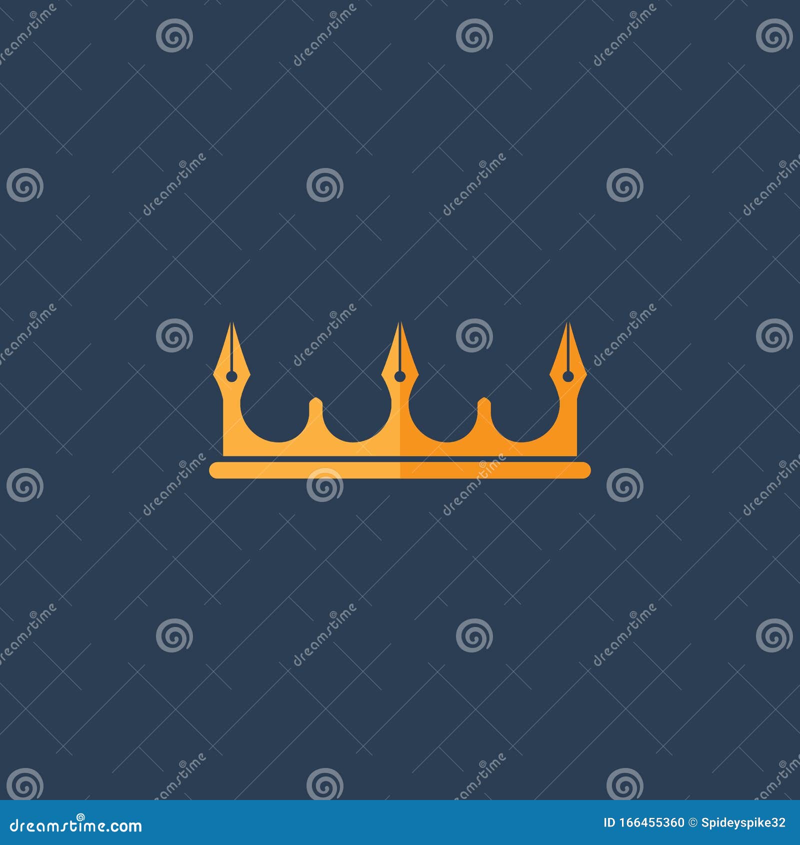 Abstract Sign of the Pen Crown. Isolated Vector Illustration Stock ...