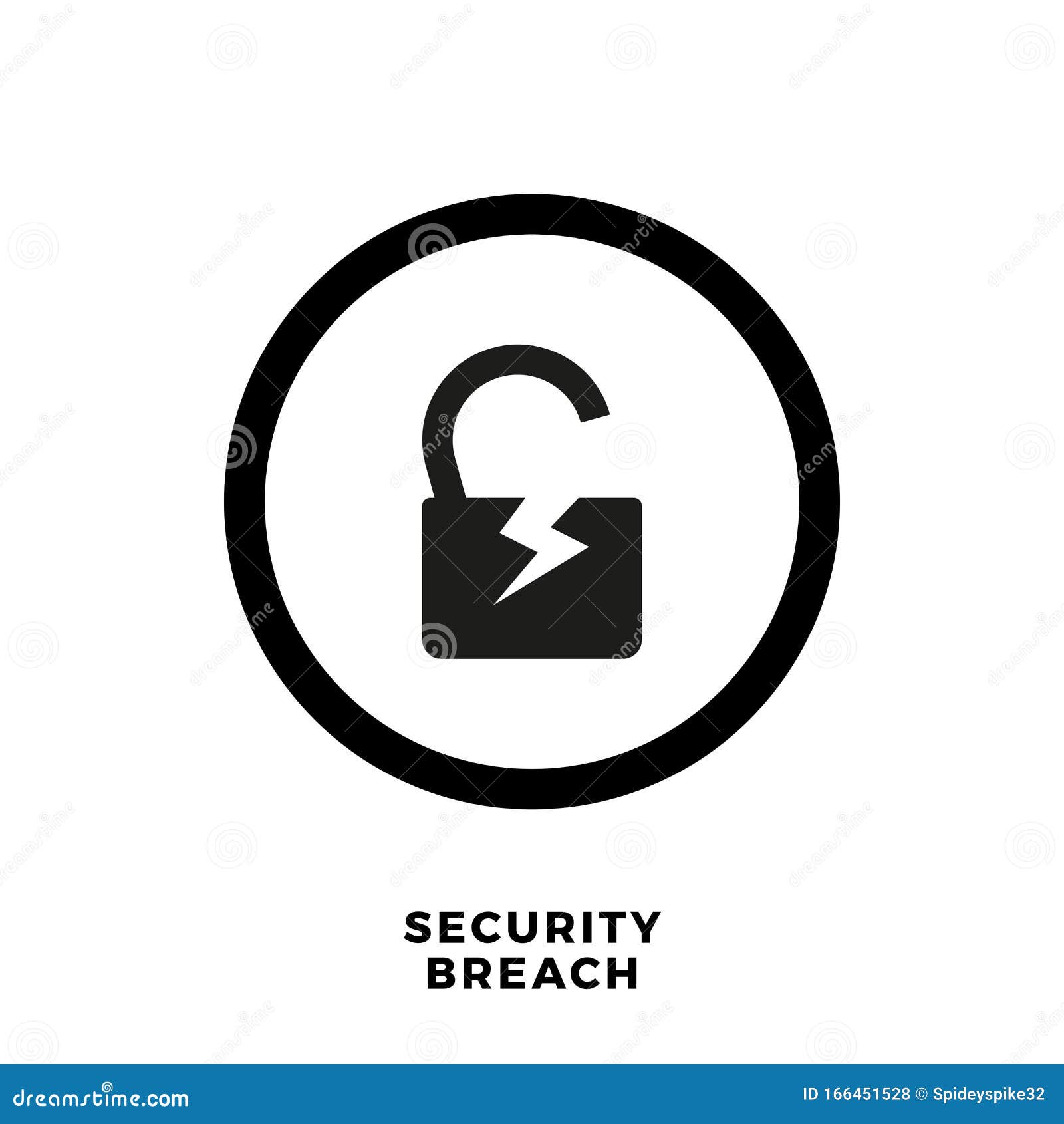 Abstract Sign of Security Breach. Isolated Vector Illustration Stock ...