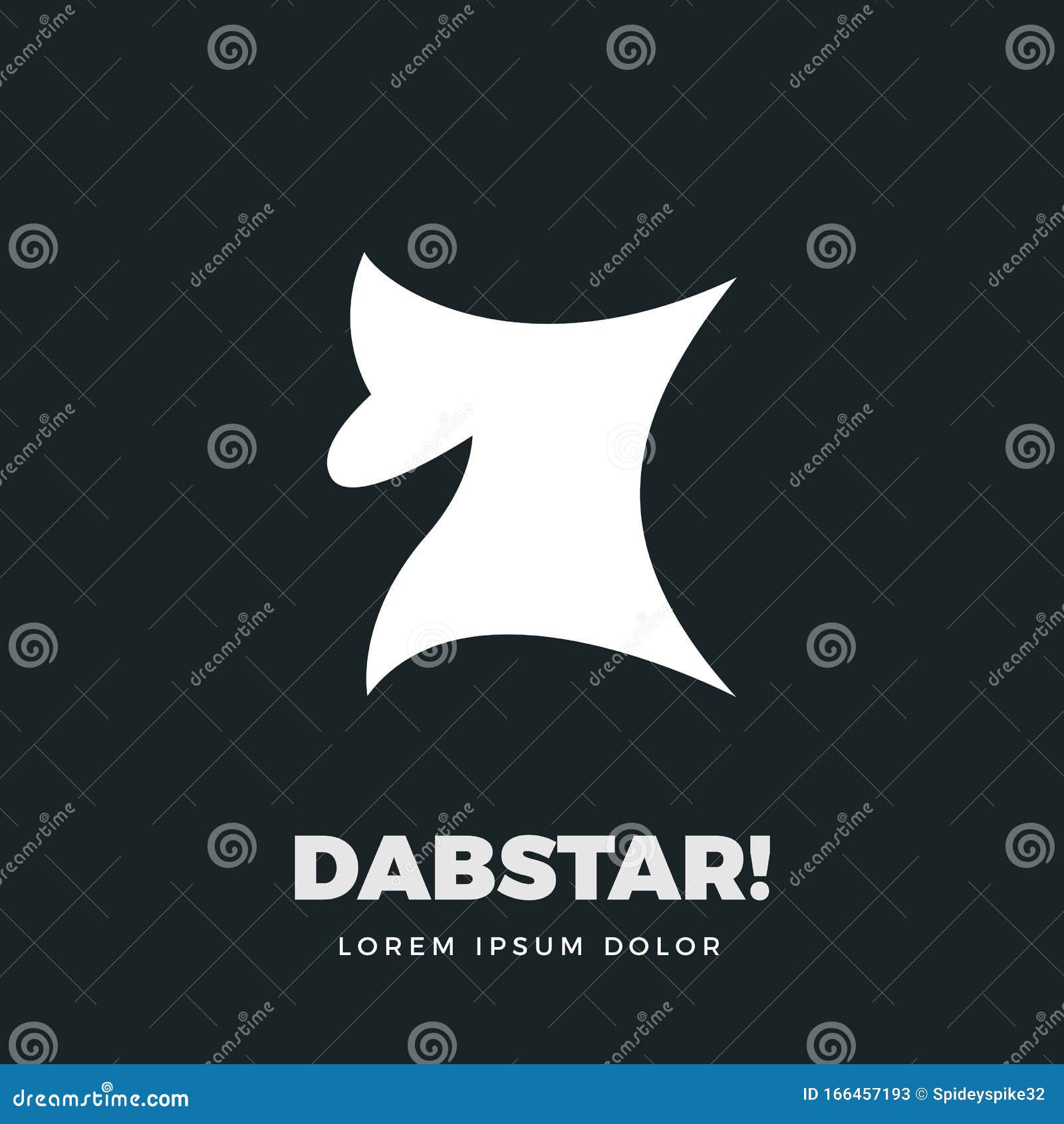 Abstract Sign of Silhouette Dab Star. Isolated Vector Illustration ...