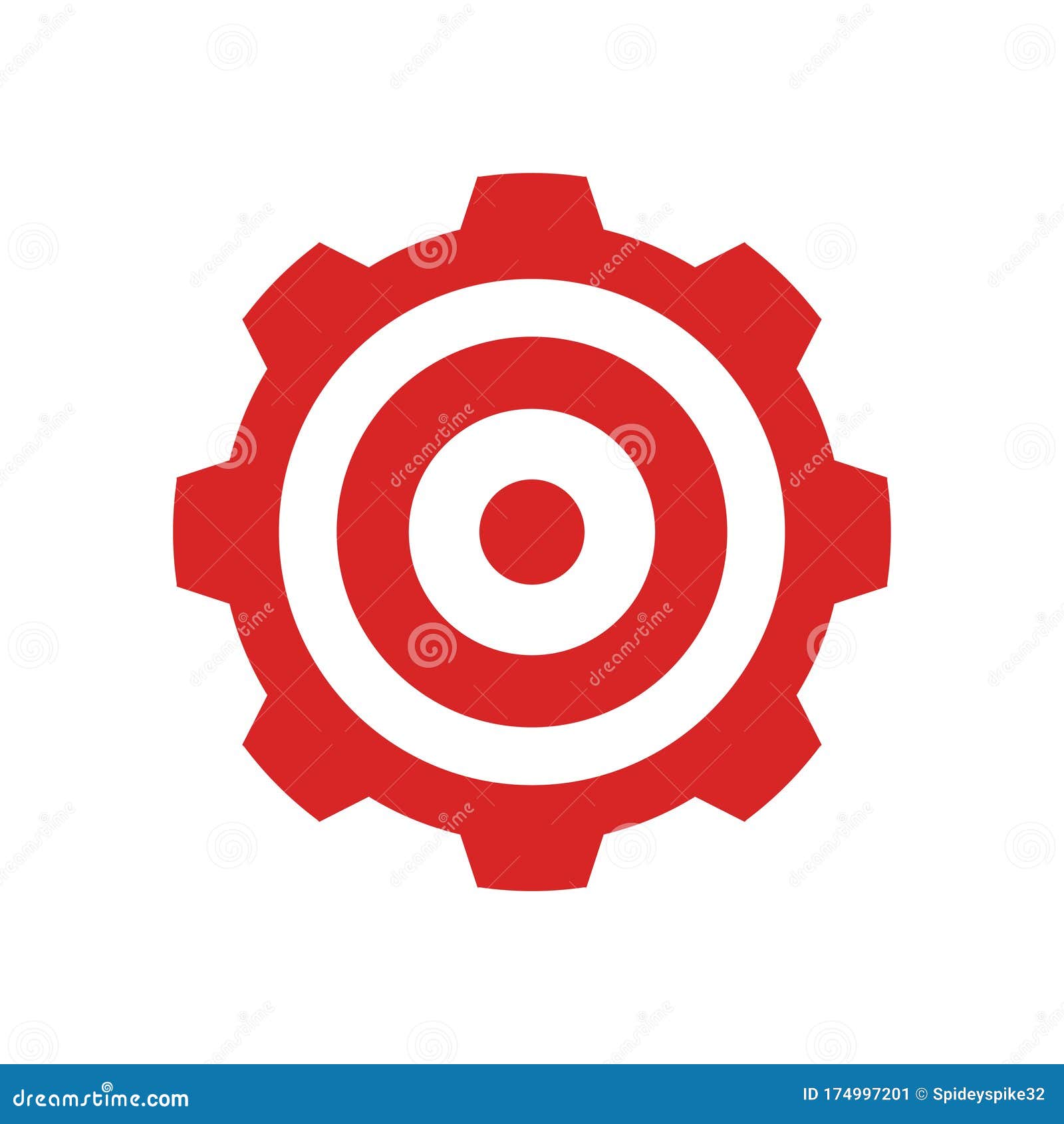 Abstract Sign of Target and Machine Gear. Isolated Vector Illustration ...