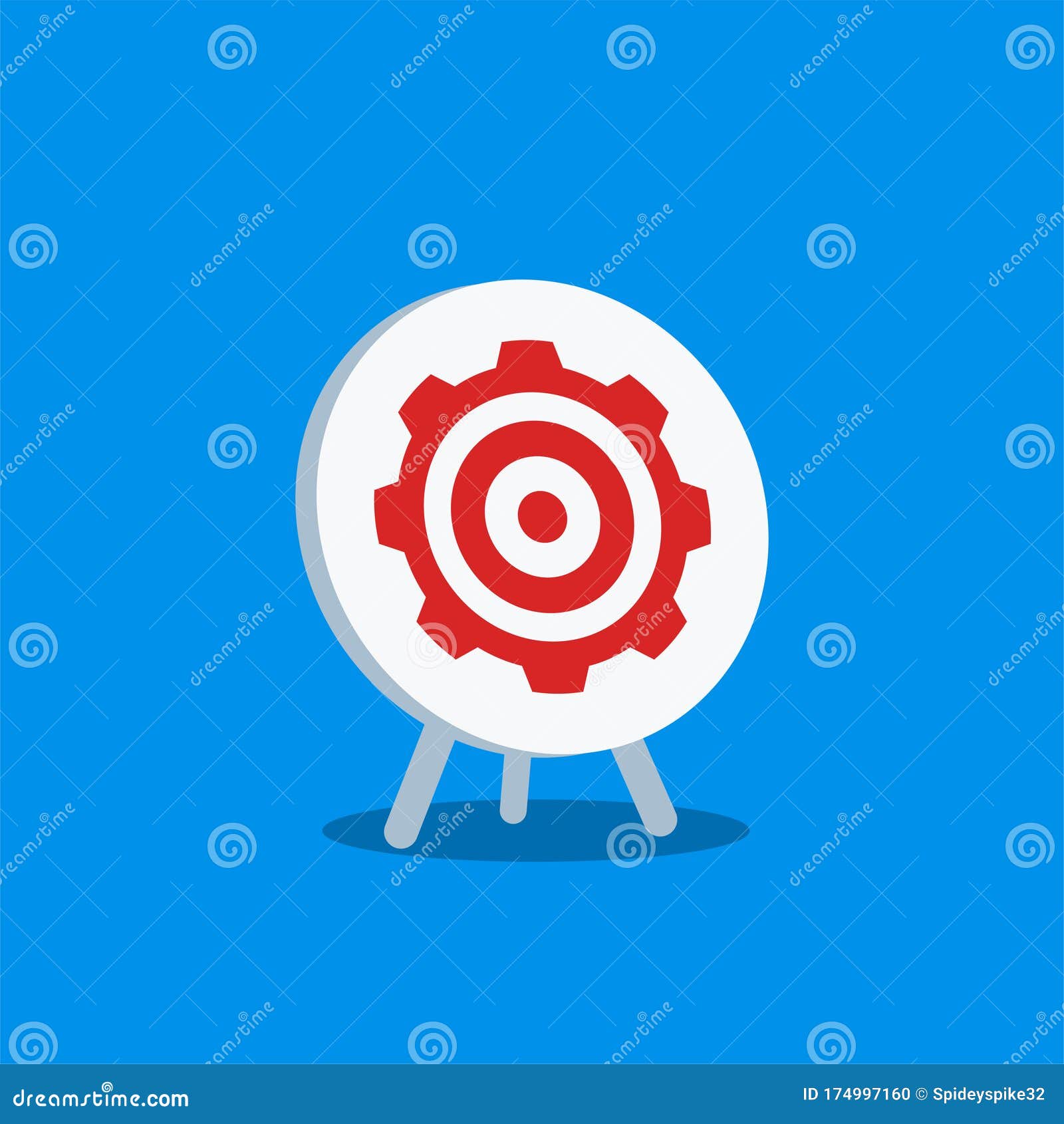 Abstract Sign of Target and Machine Gear. Vector Illustration Stock ...